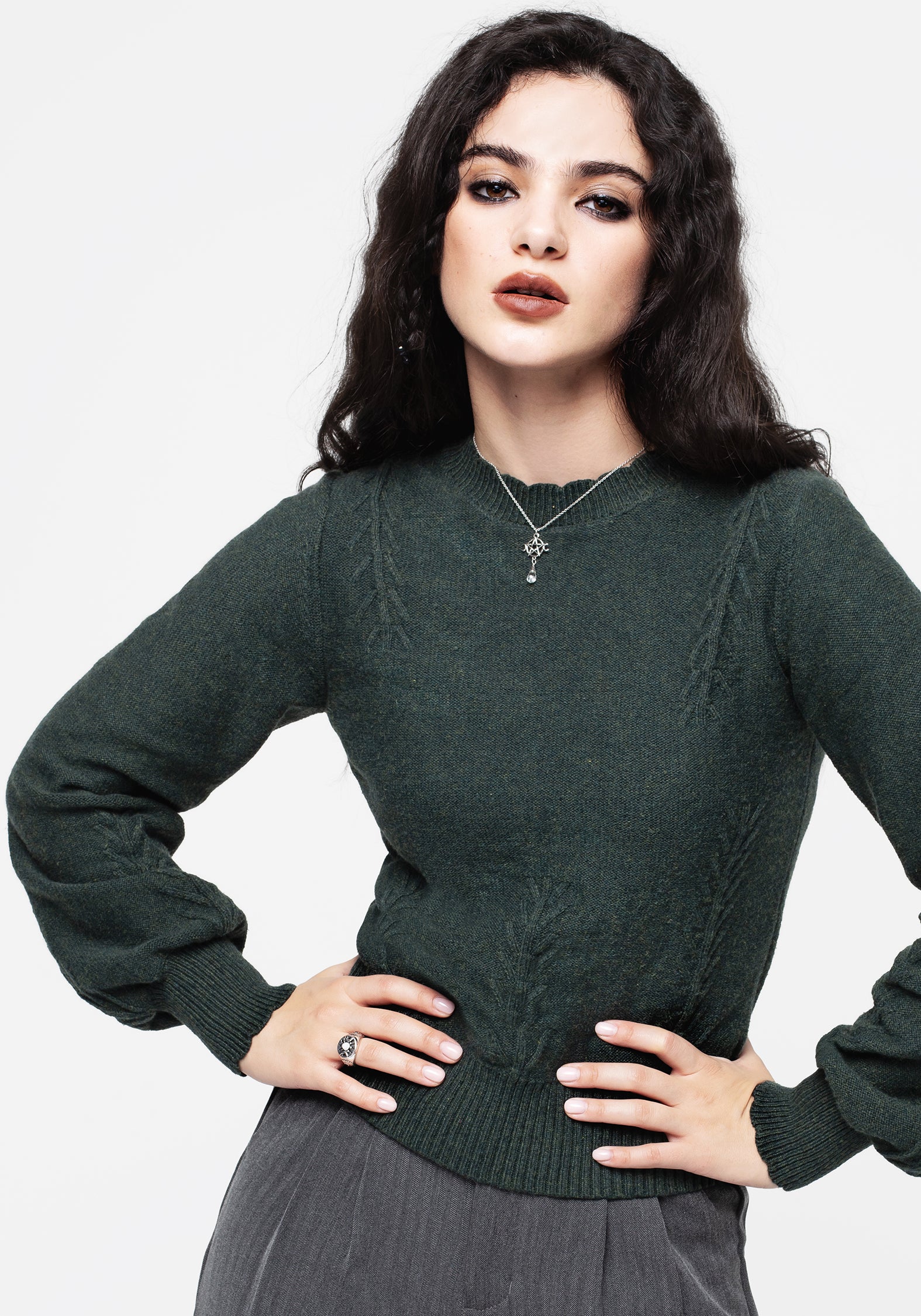 Canopy Raised Fern Intarsia Knit Sweater | Disturbia - Shop Women's ...