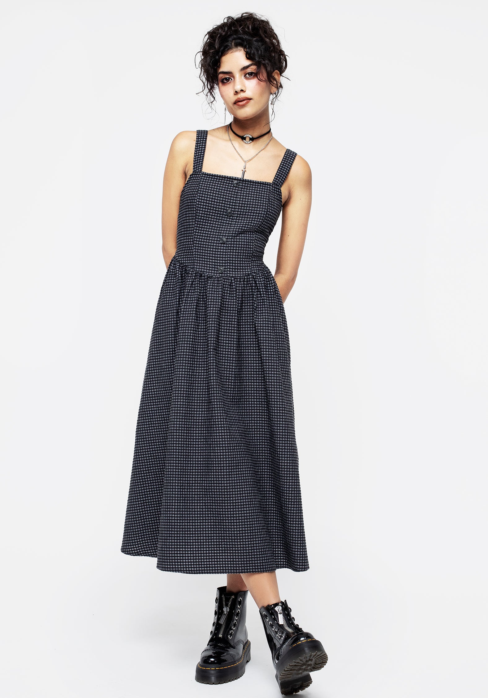 Faythe Apron Midi Dress | Disturbia - Shop Women's Gothic, Alternative ...