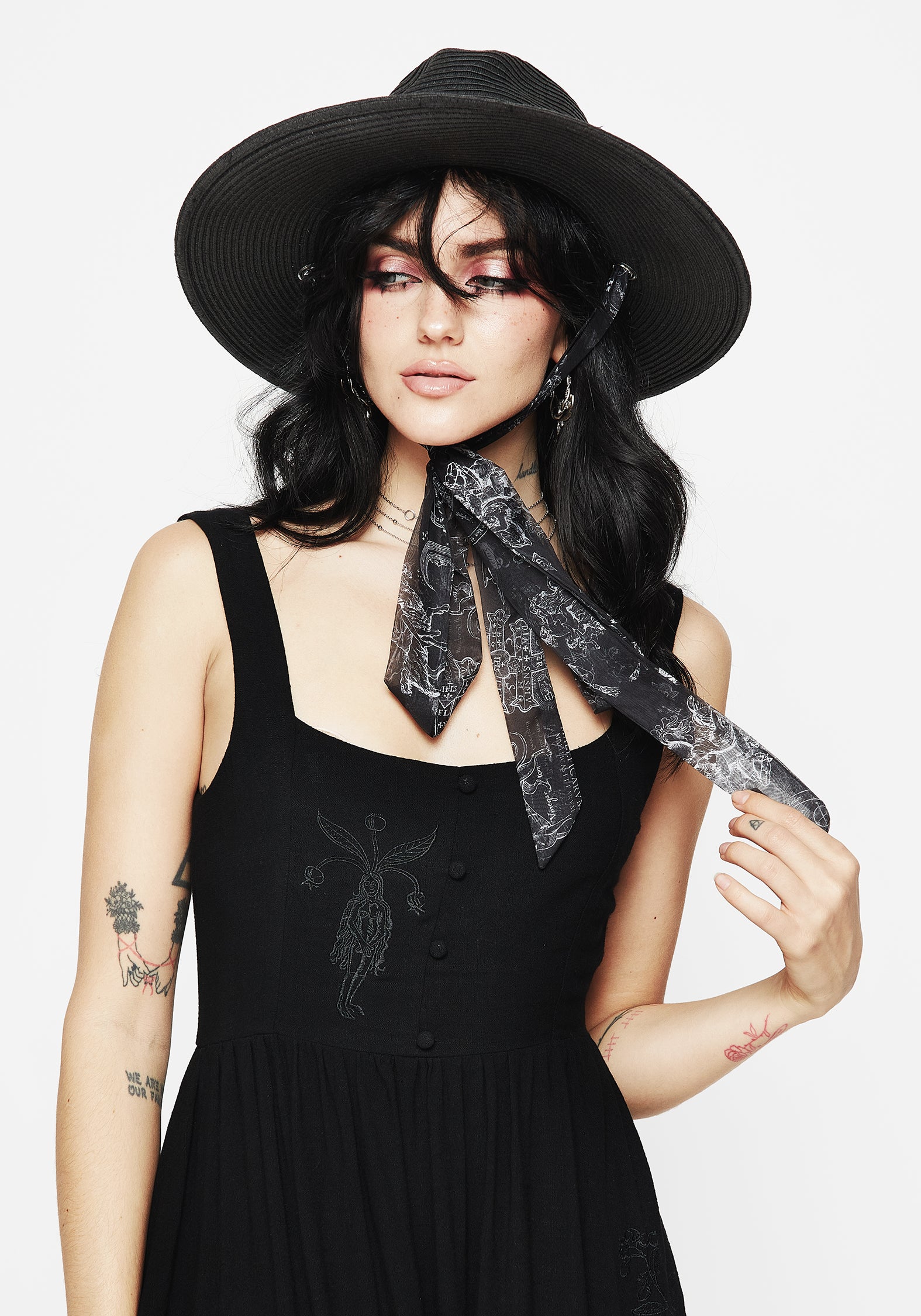 Maleficarum Tie Detail Sun Hat | Disturbia - Shop Women's Gothic ...