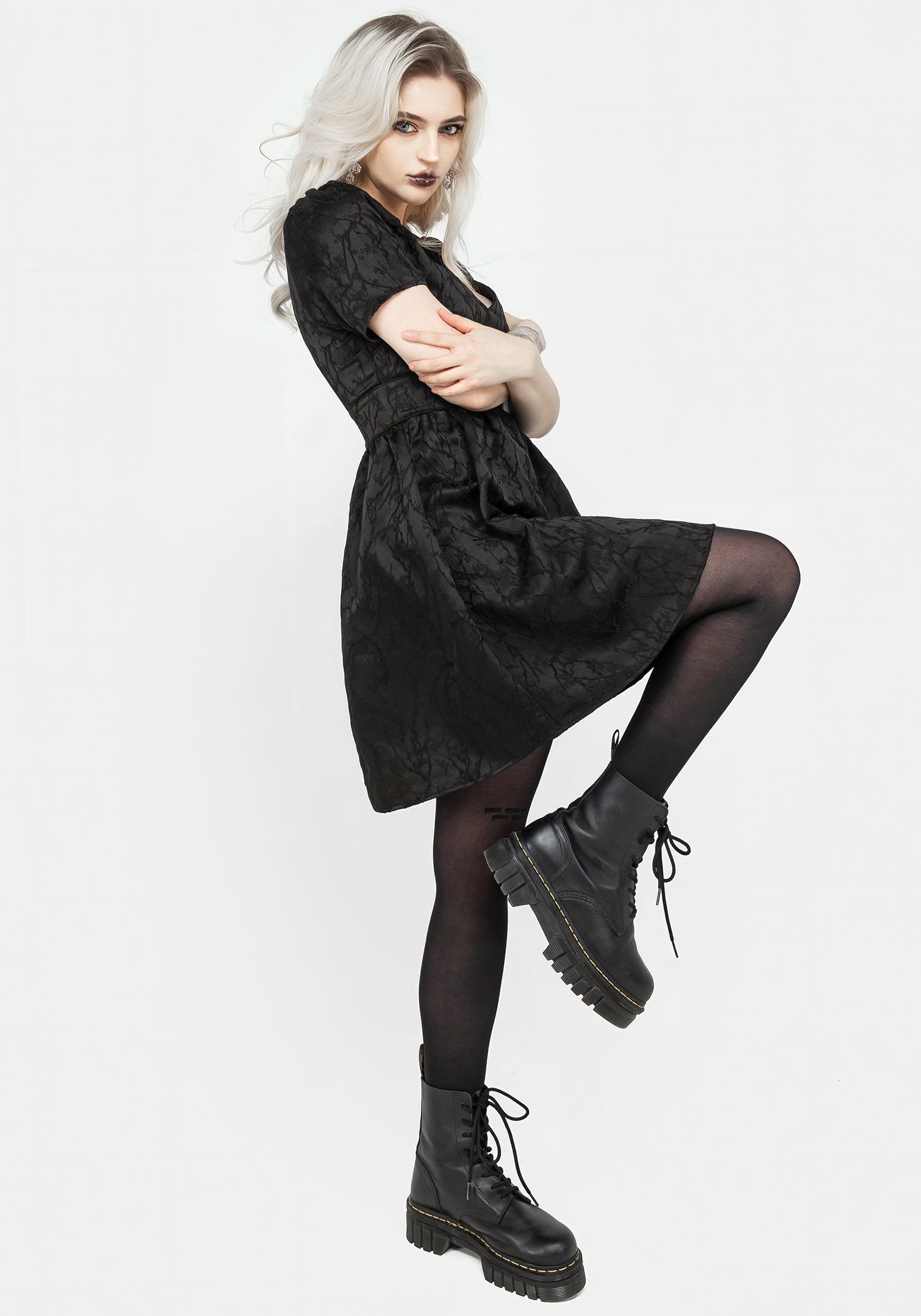 Fracture V-Neck Mini Dress | Disturbia - Shop Women's Gothic ...