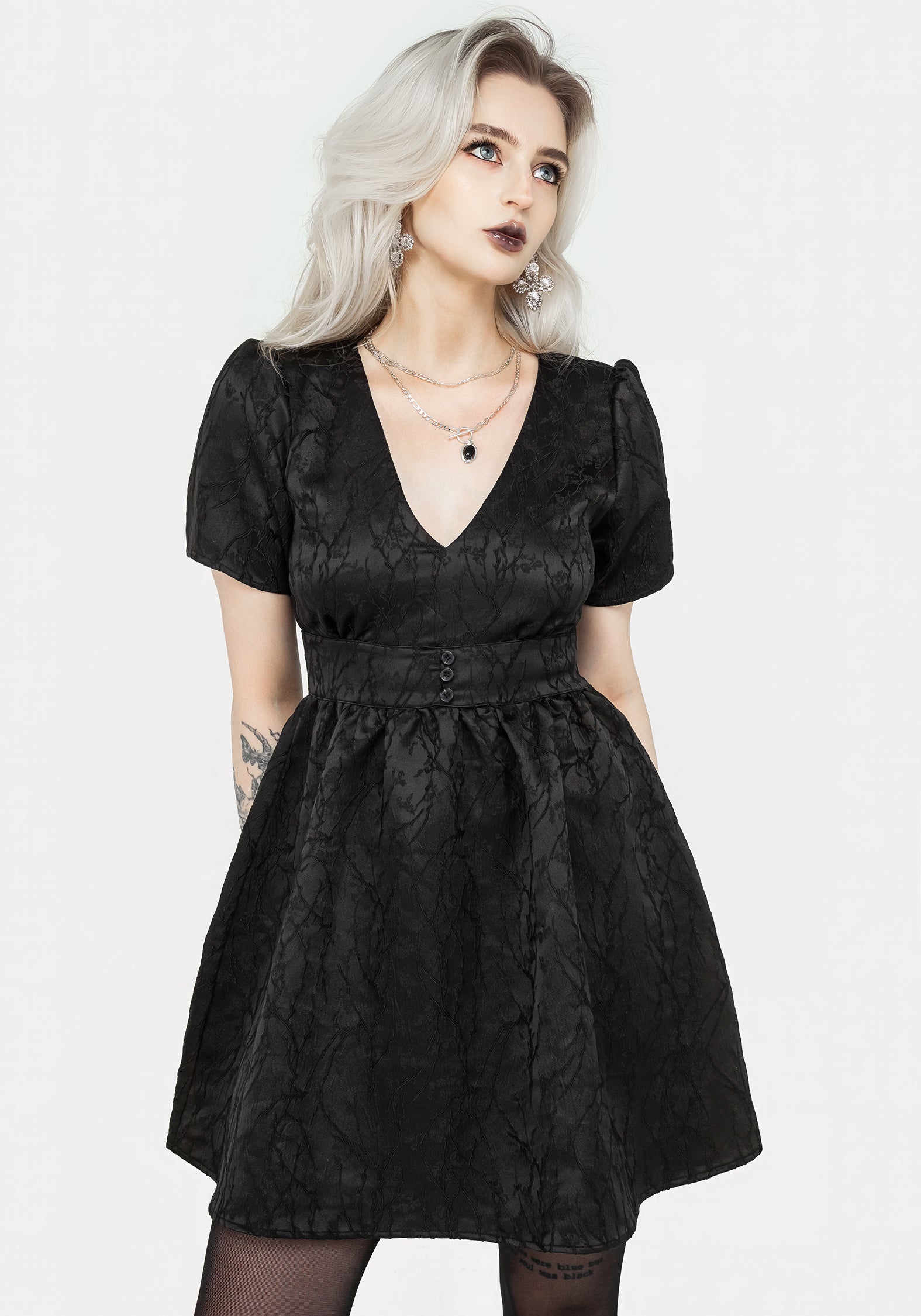 Fracture V-Neck Mini Dress | Disturbia - Shop Women's Gothic ...