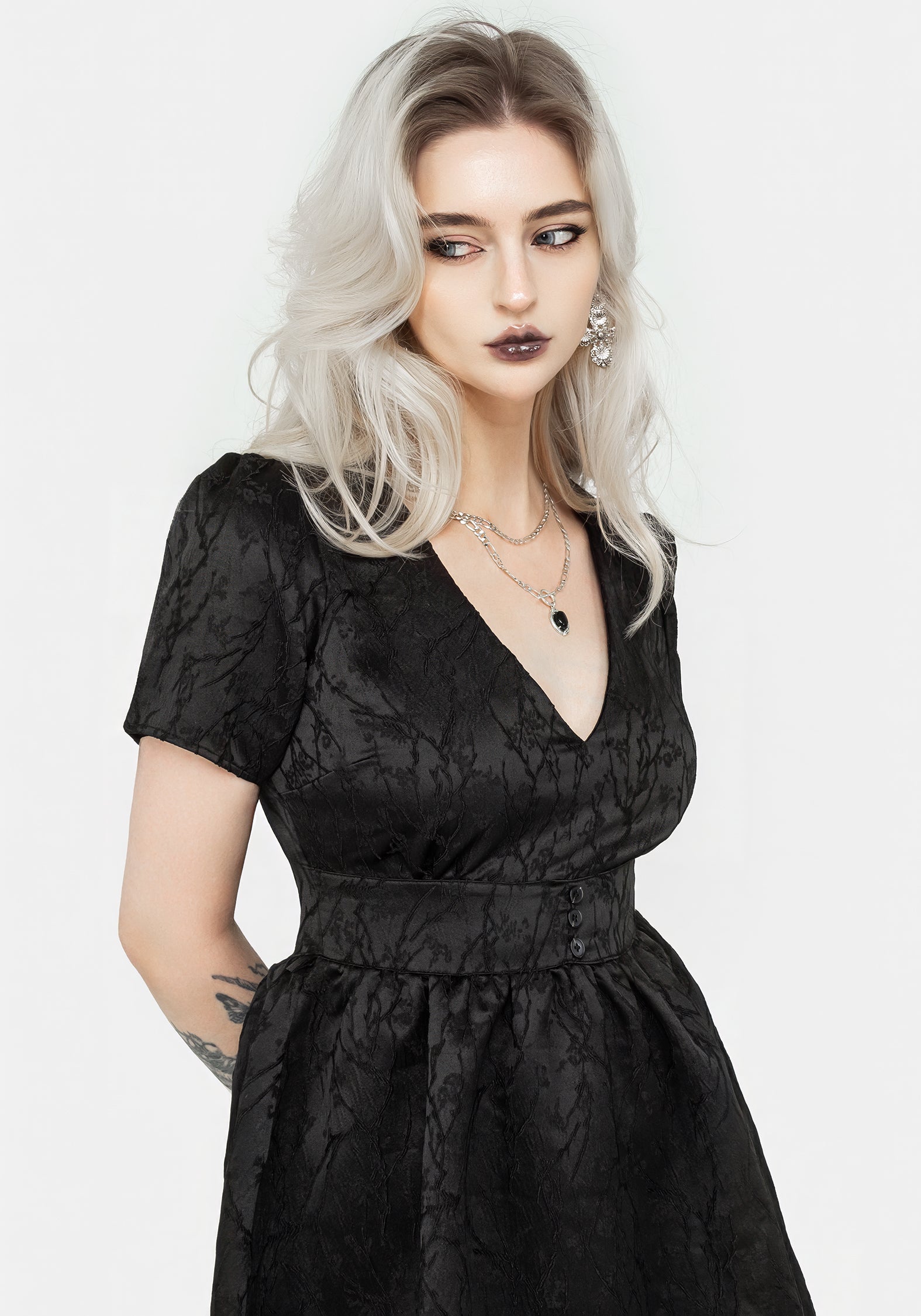Fracture V-Neck Mini Dress | Disturbia - Shop Women's Gothic ...