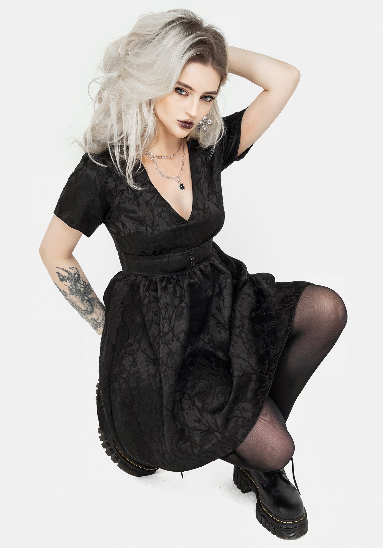 Fracture V-Neck Mini Dress | Disturbia - Shop Women's Gothic ...