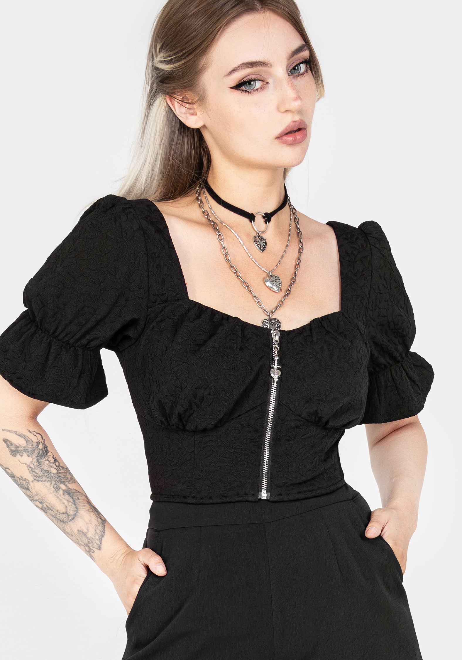Betrayal Zip Up Crop Top – Disturbia