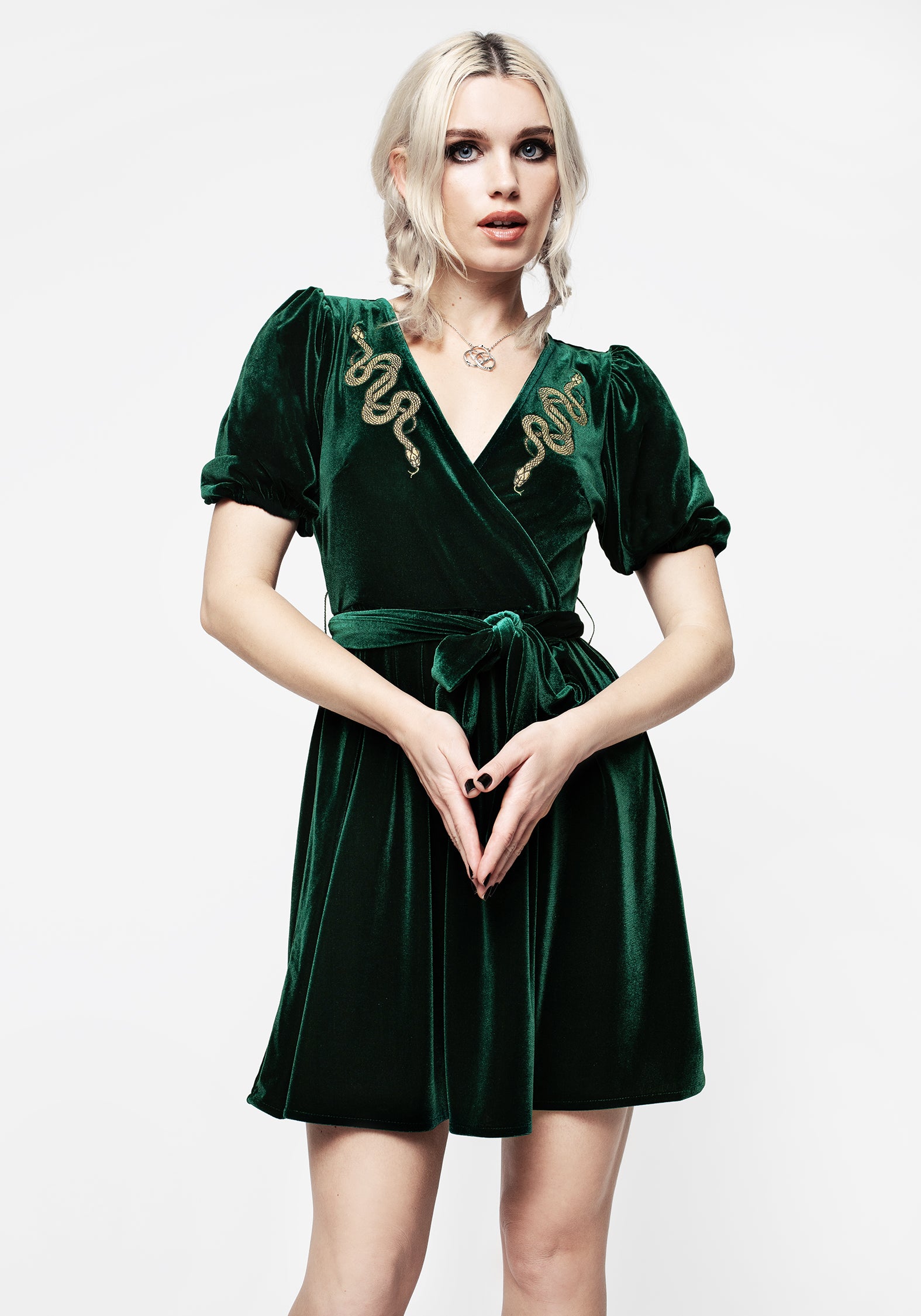 Zarina Embroidered Mini Wrap Dress | Disturbia - Shop Women's Gothic ...