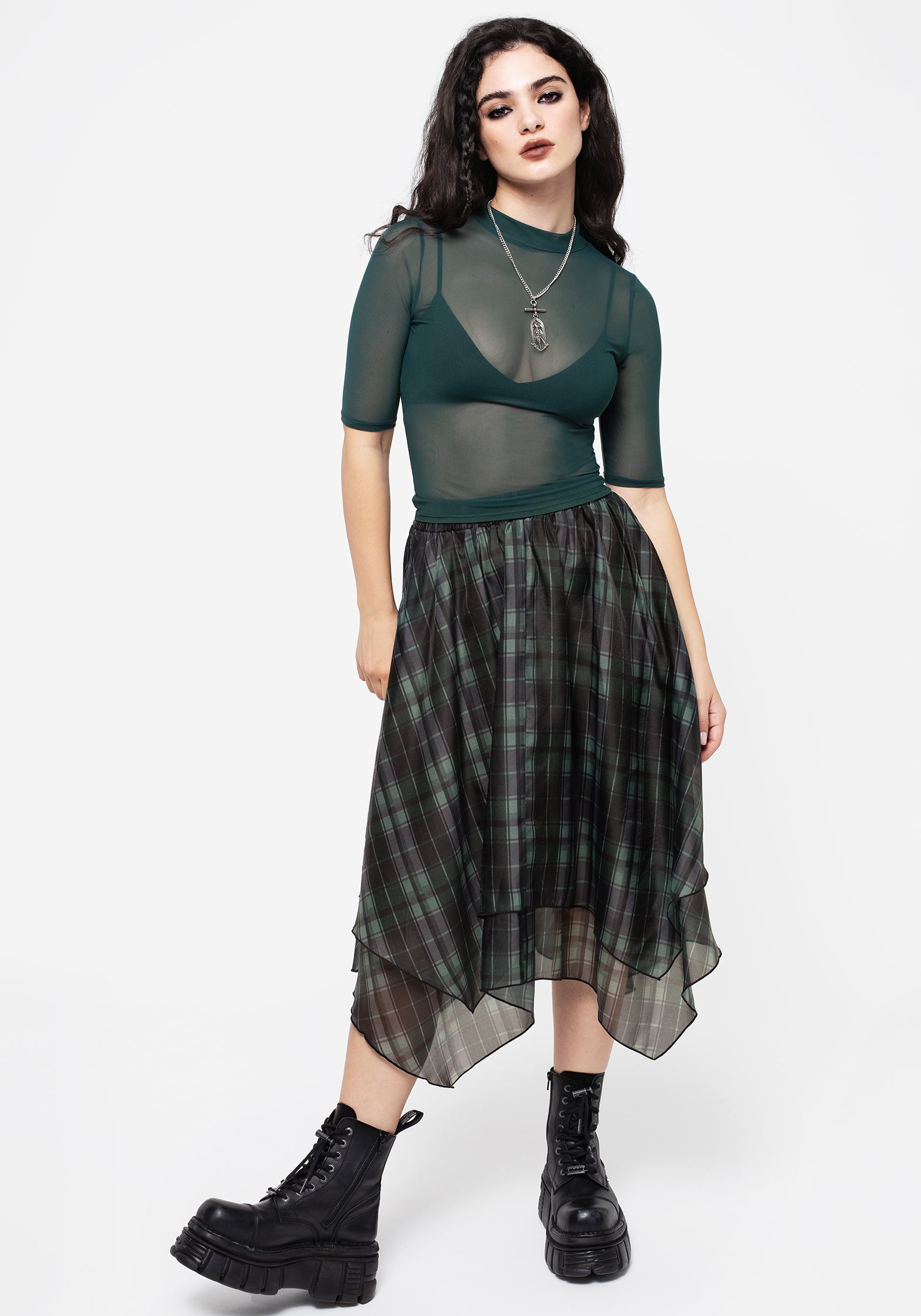 Jinx Mesh Short Sleeve Top - Green | Disturbia - Shop Women's Gothic ...