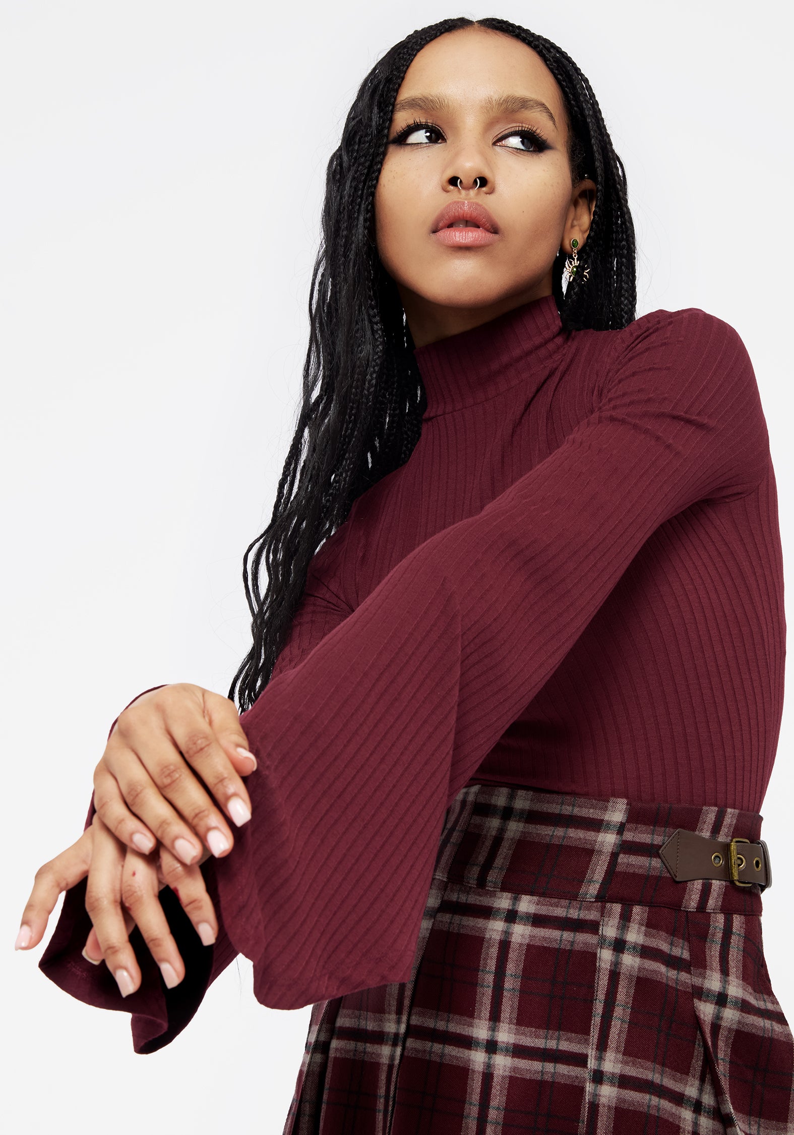 Amata Flared Sleeve Top - Red | Disturbia - Shop Women's Gothic ...