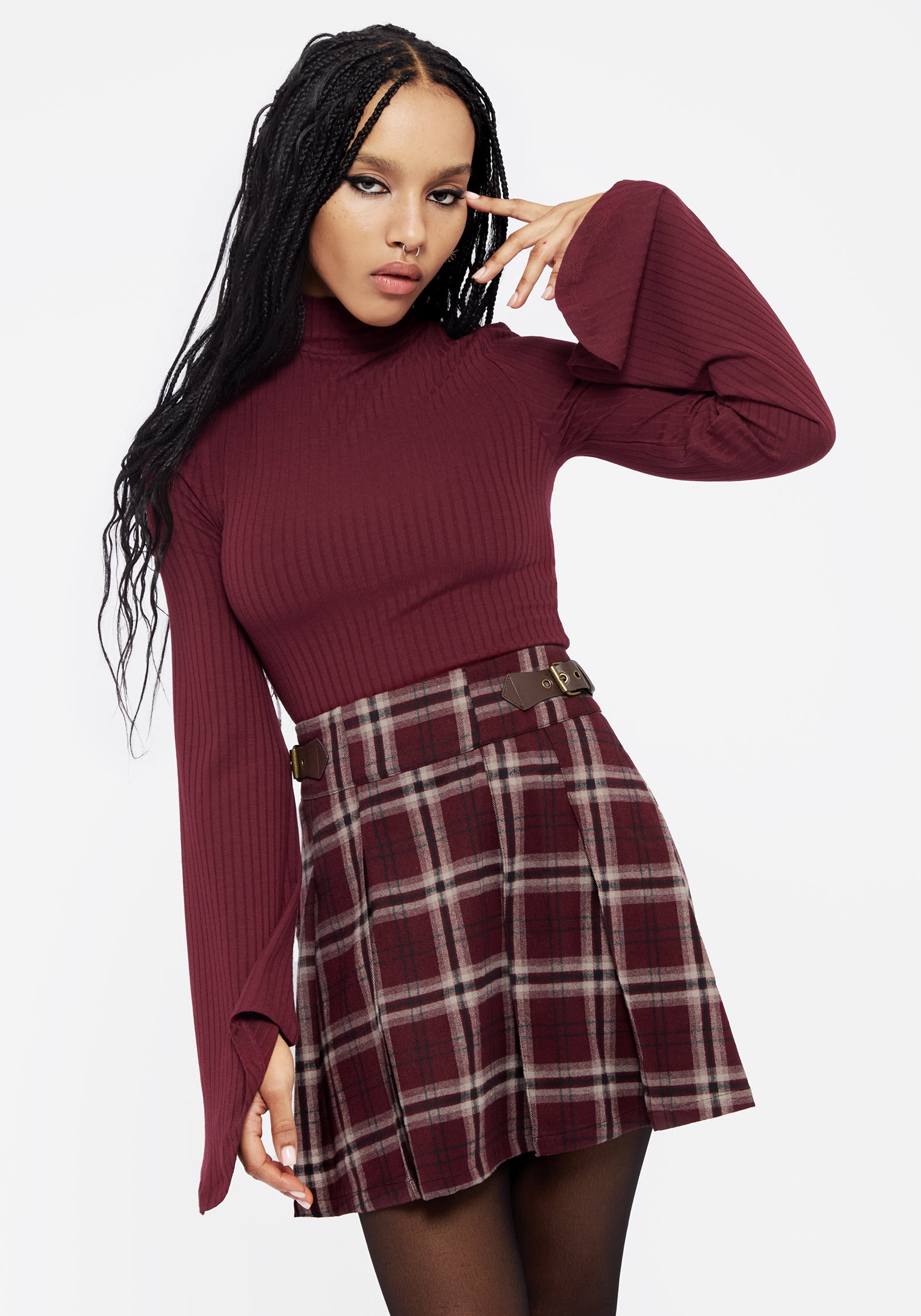 Amata Flared Sleeve Top - Red | Disturbia - Shop Women's Gothic ...