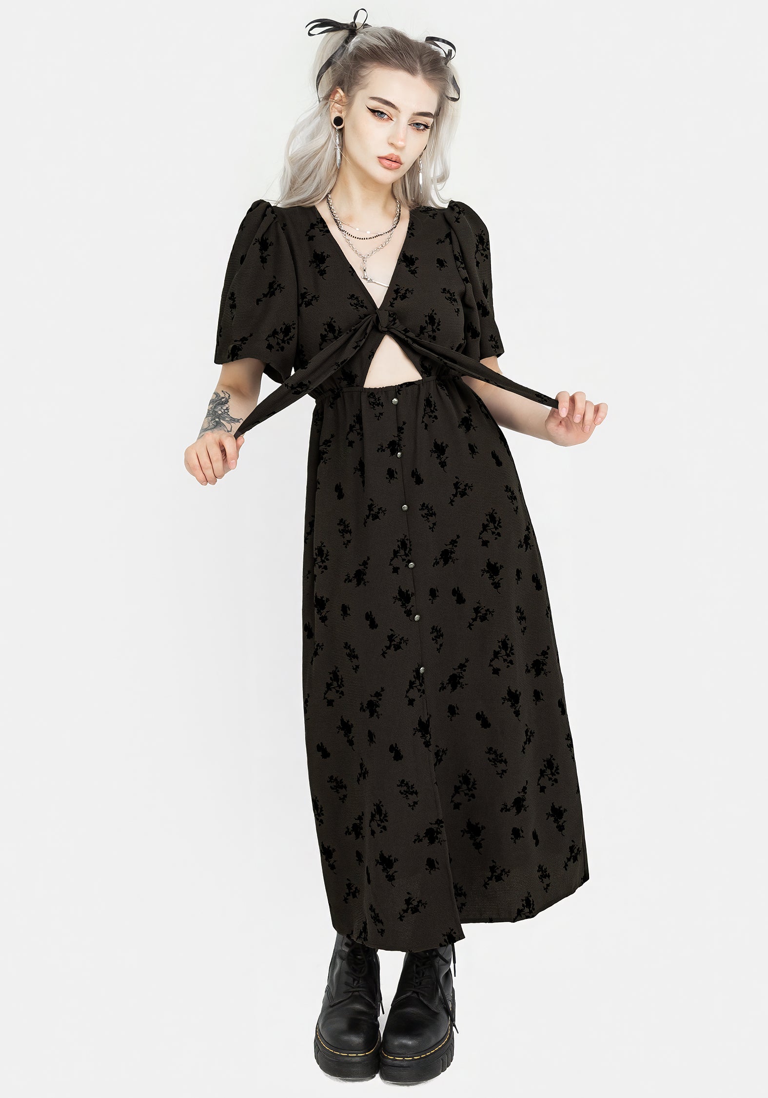 Dahlia Cut Out Midaxi Dress | Disturbia - Shop Women's Gothic, Alternative & Dark Romantic ...