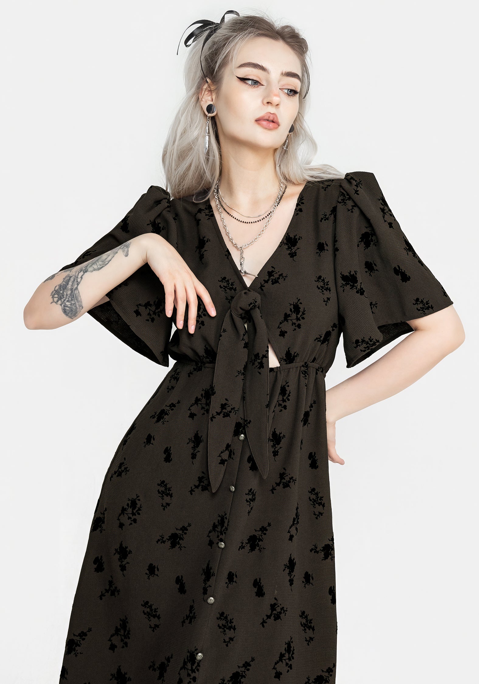 Dahlia Cut Out Midaxi Dress | Disturbia - Shop Women's Gothic, Alternative & Dark Romantic ...