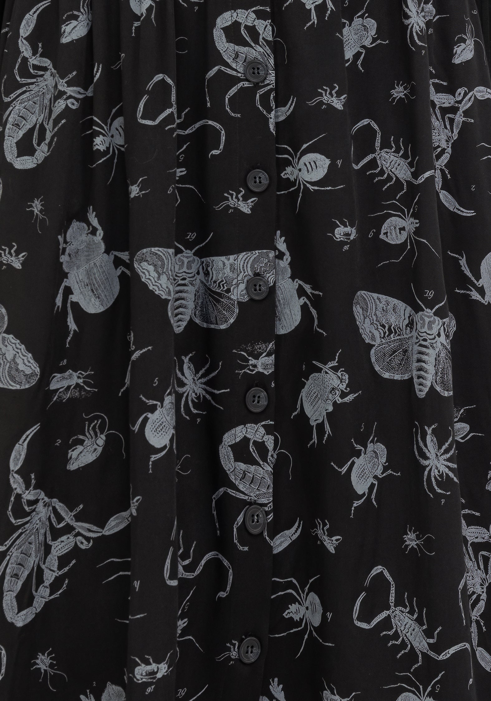 Parasite Bugs Button Front Midi Skirt - Black | Disturbia - Shop Women ...