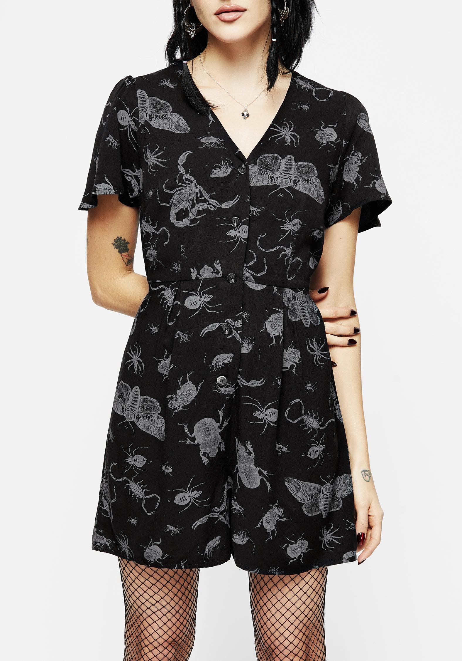 Parasite Bugs Playsuit - Black | Disturbia - Shop Women's Gothic ...