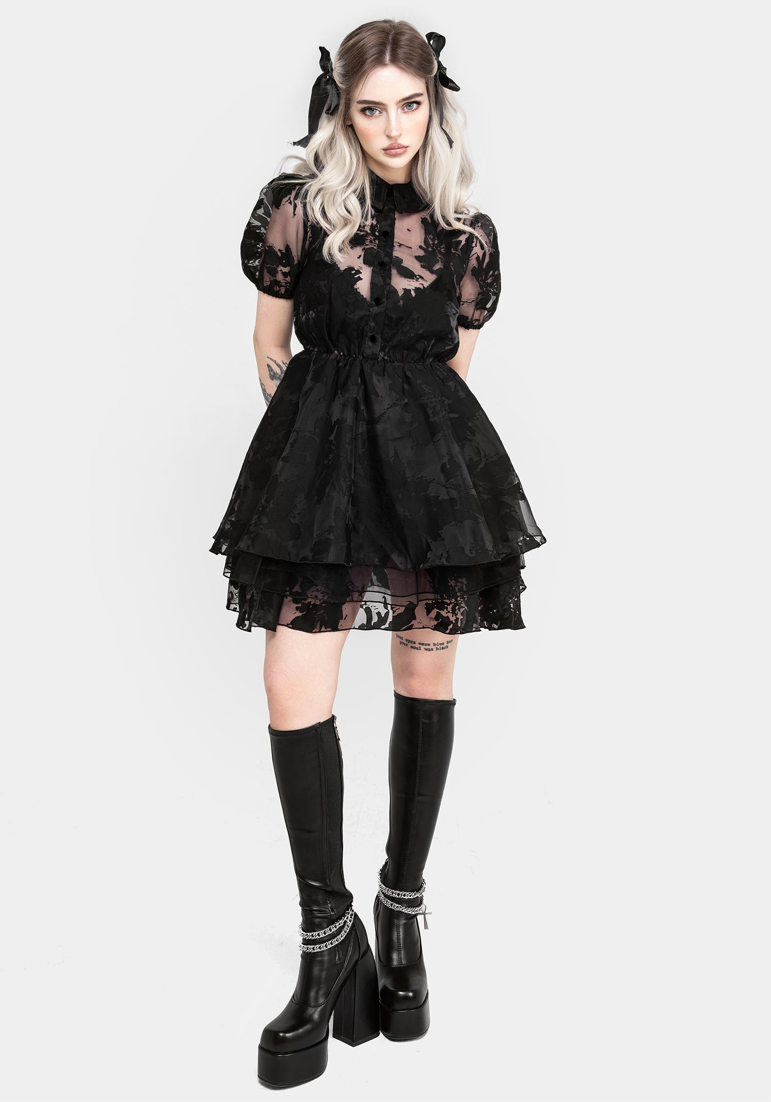 Spectre Layered Mini Shirt Dress | Disturbia - Shop Women's Gothic ...