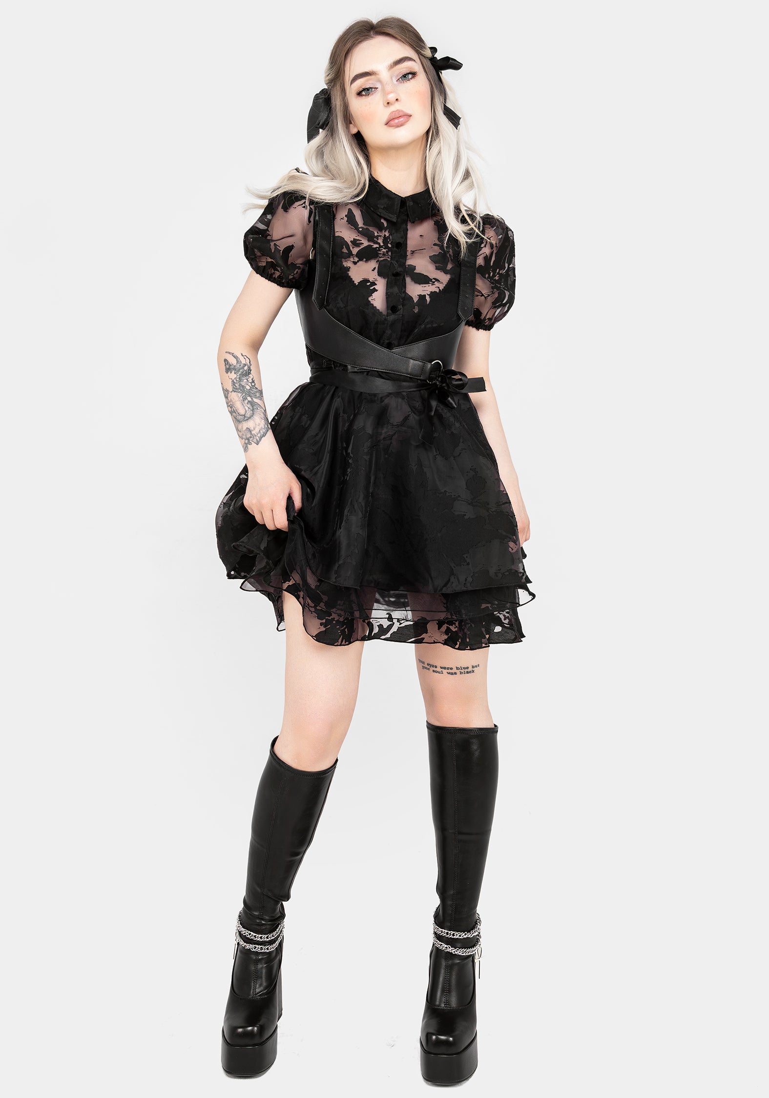 Spectre Layered Mini Shirt Dress | Disturbia - Shop Women's Gothic ...