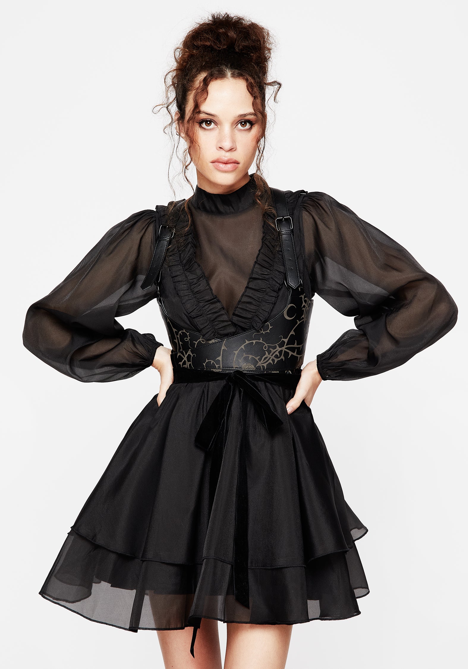 Morose Layered Frill Mini Dress | Disturbia - Shop Women's Gothic, Alternative & Dark Romantic ...