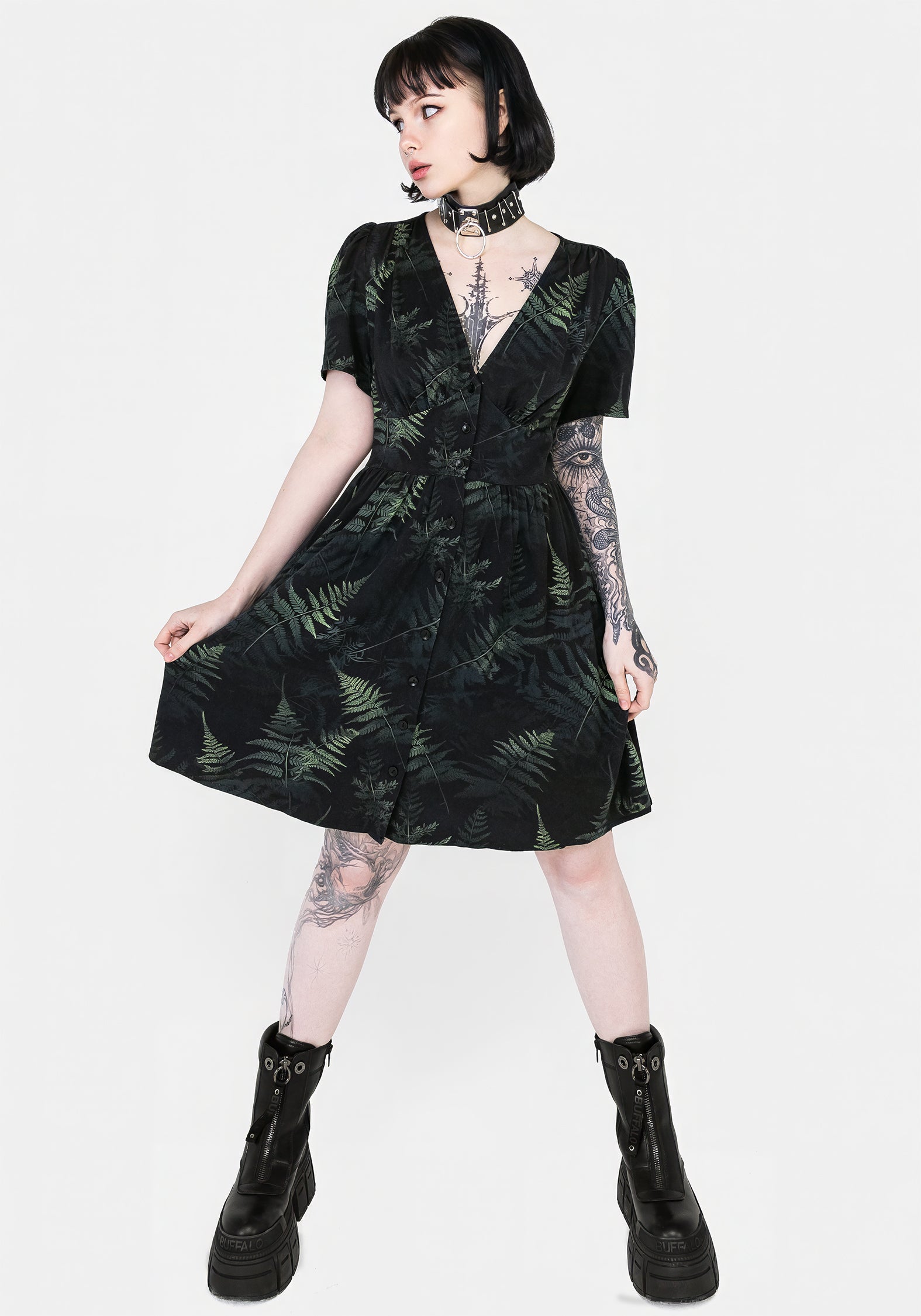 Fernery Button Up Corset Mini Dress | Disturbia - Shop Women's Gothic ...