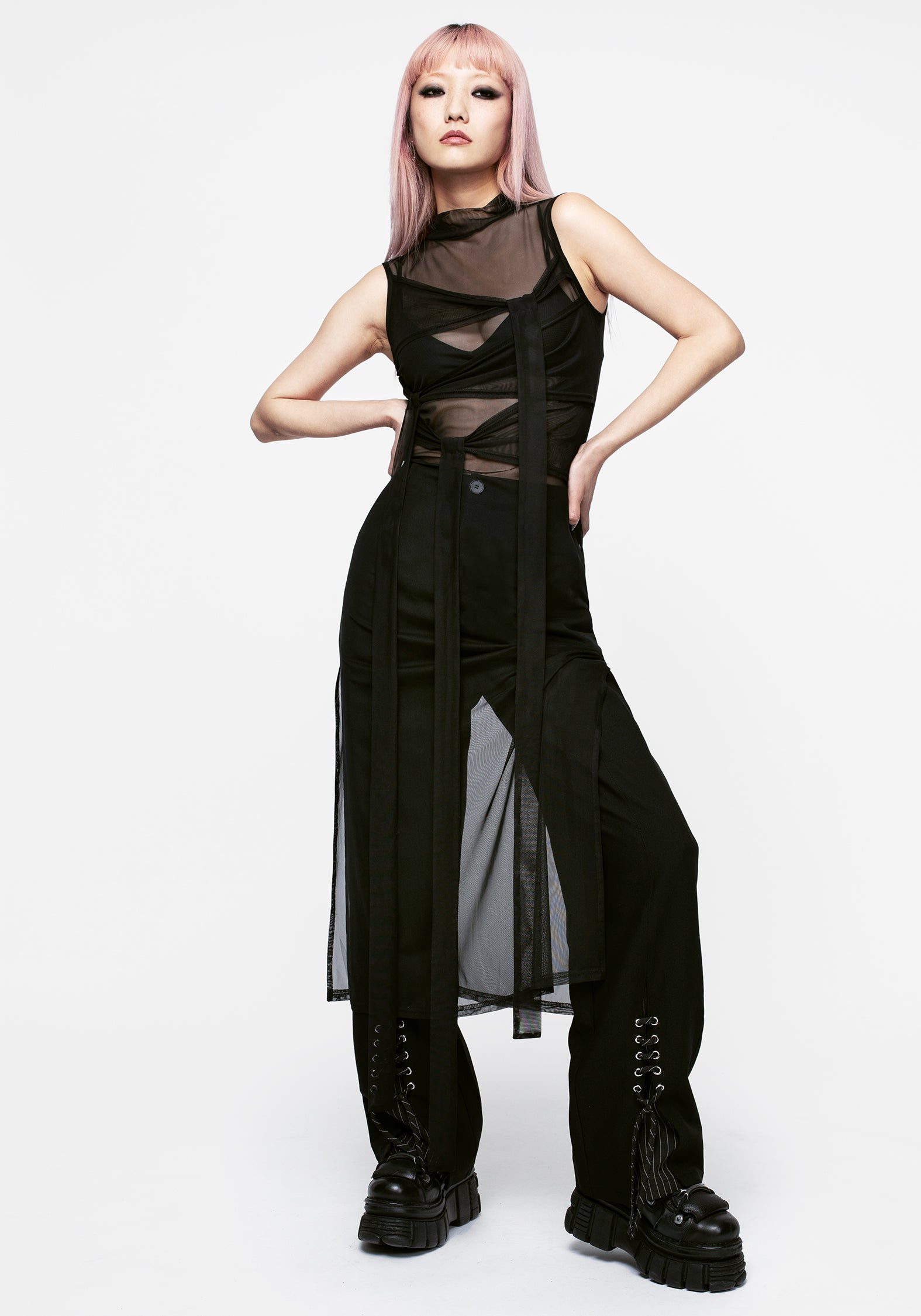 Madison Ruched Mesh Midaxi Dress | Disturbia - Shop Women's Gothic ...