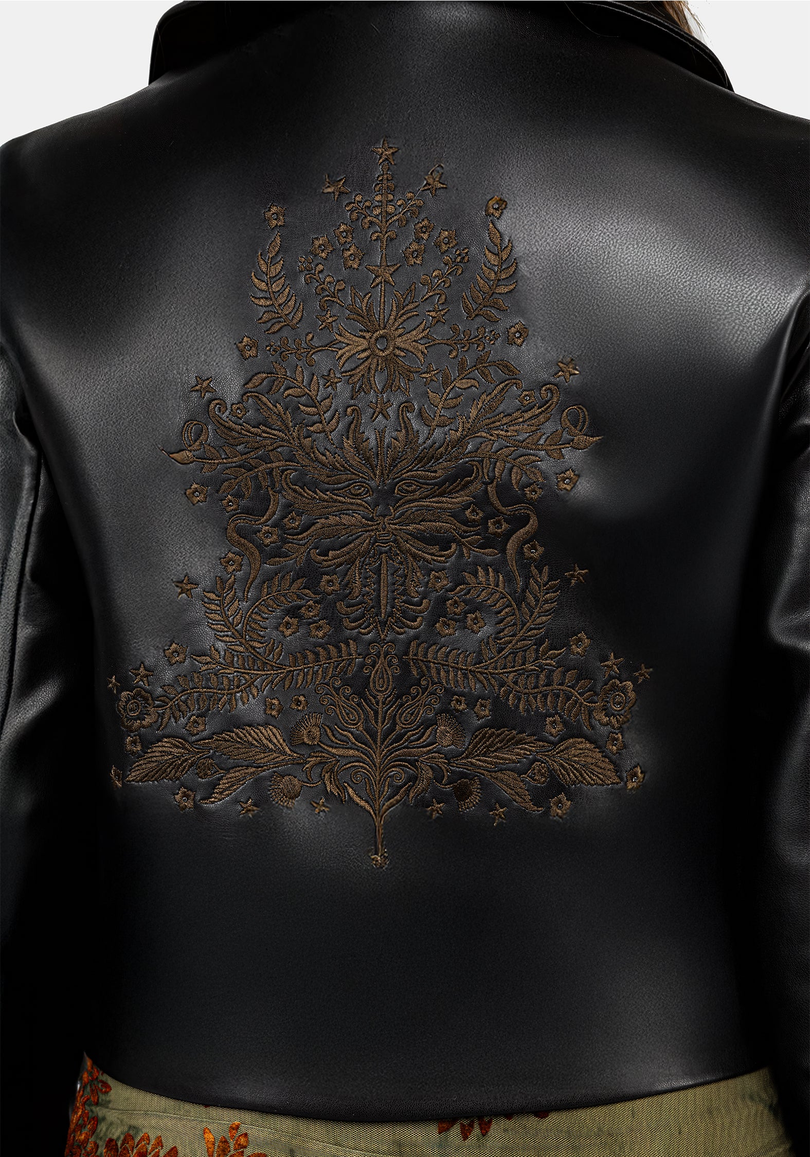 Vervain Embroidered Faux Leather Biker Jacket | Disturbia - Shop Women ...