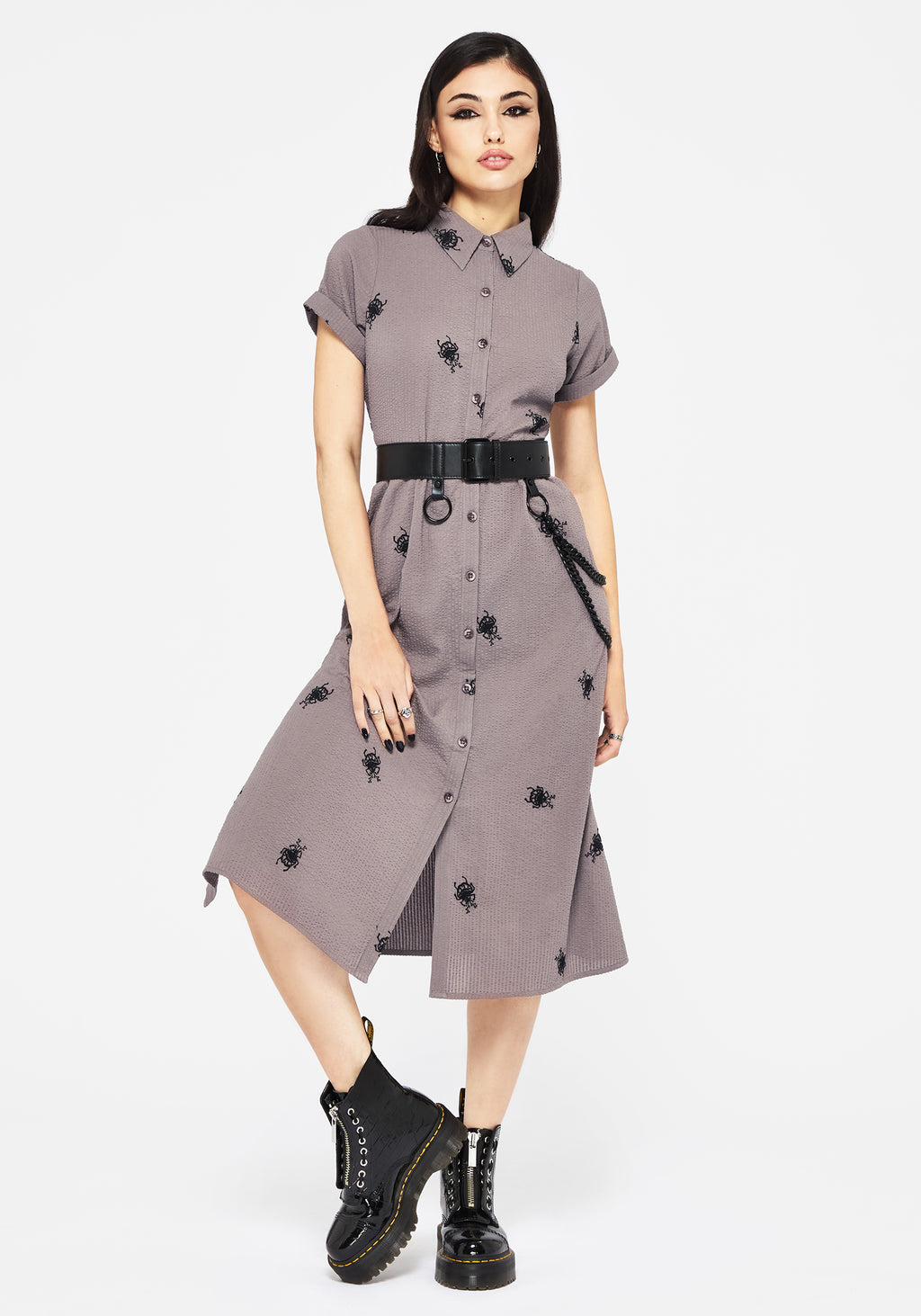 Stag Beetle Embroidered Midi Shirt Dress | Disturbia - Shop Women's ...