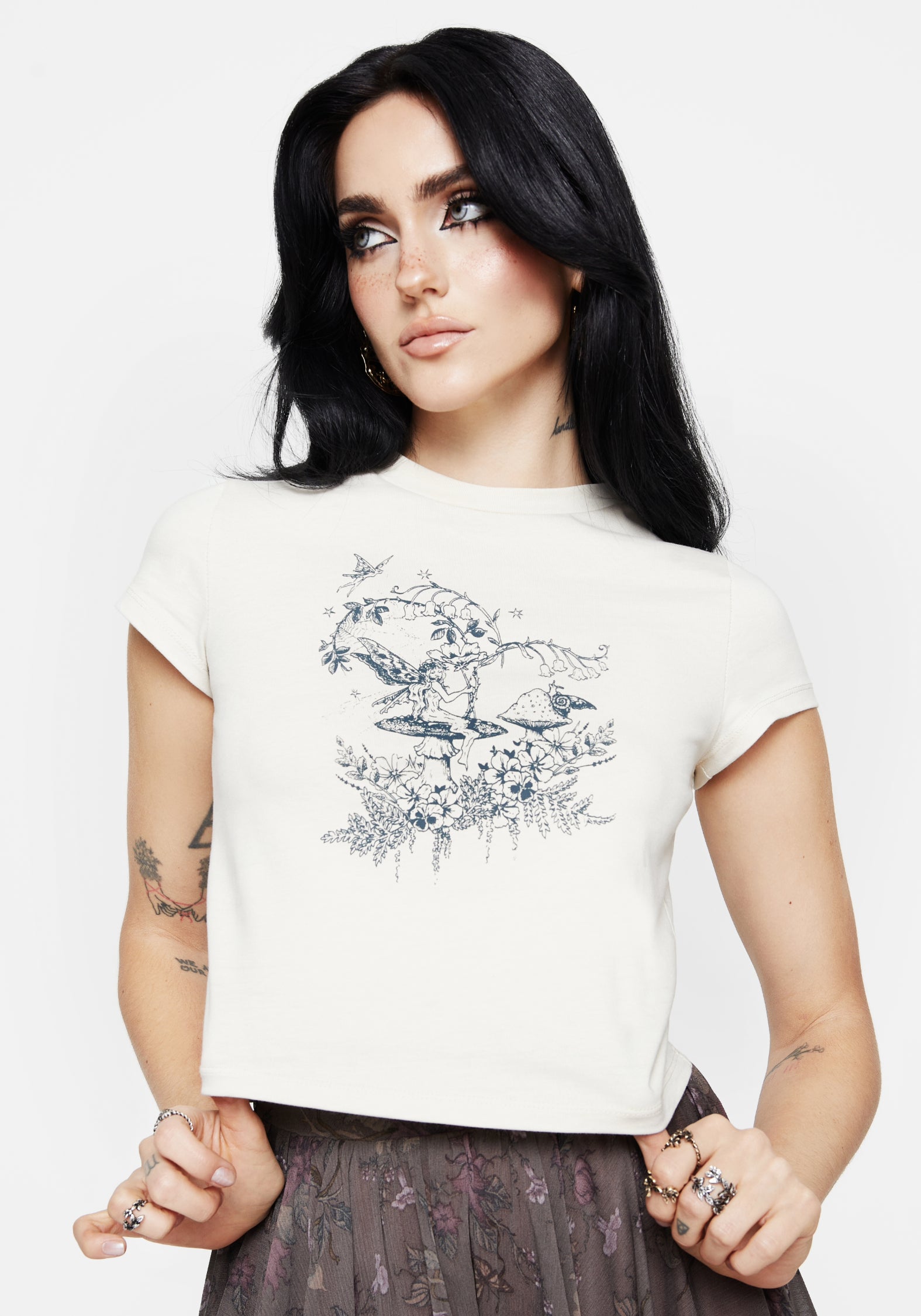 Maypole Cotton Fairy Print Crop T-Shirt | Disturbia - Shop Women's ...