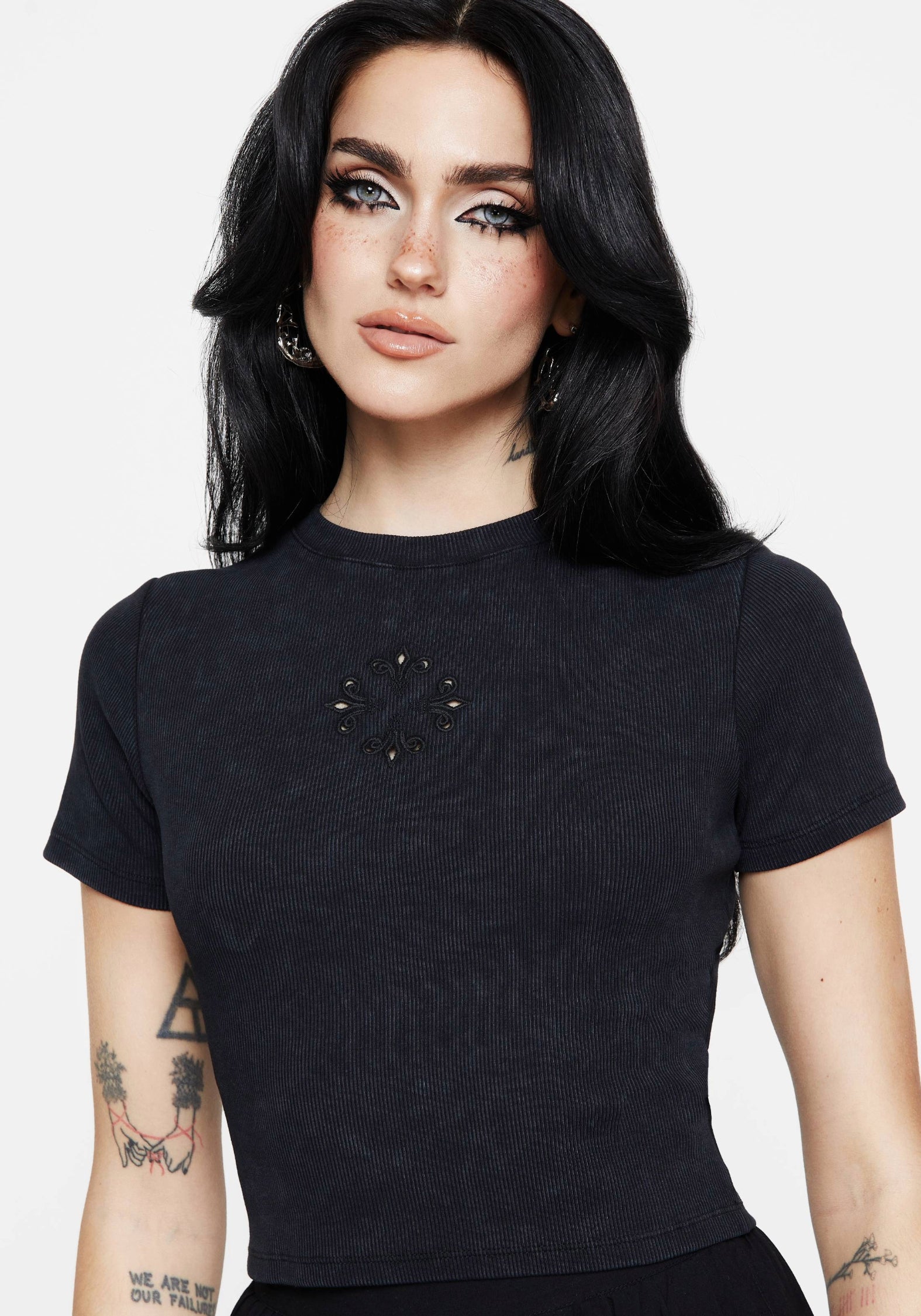 Christina Cotton Cut Out Detail Washed T-Shirt | Disturbia - Shop Women ...