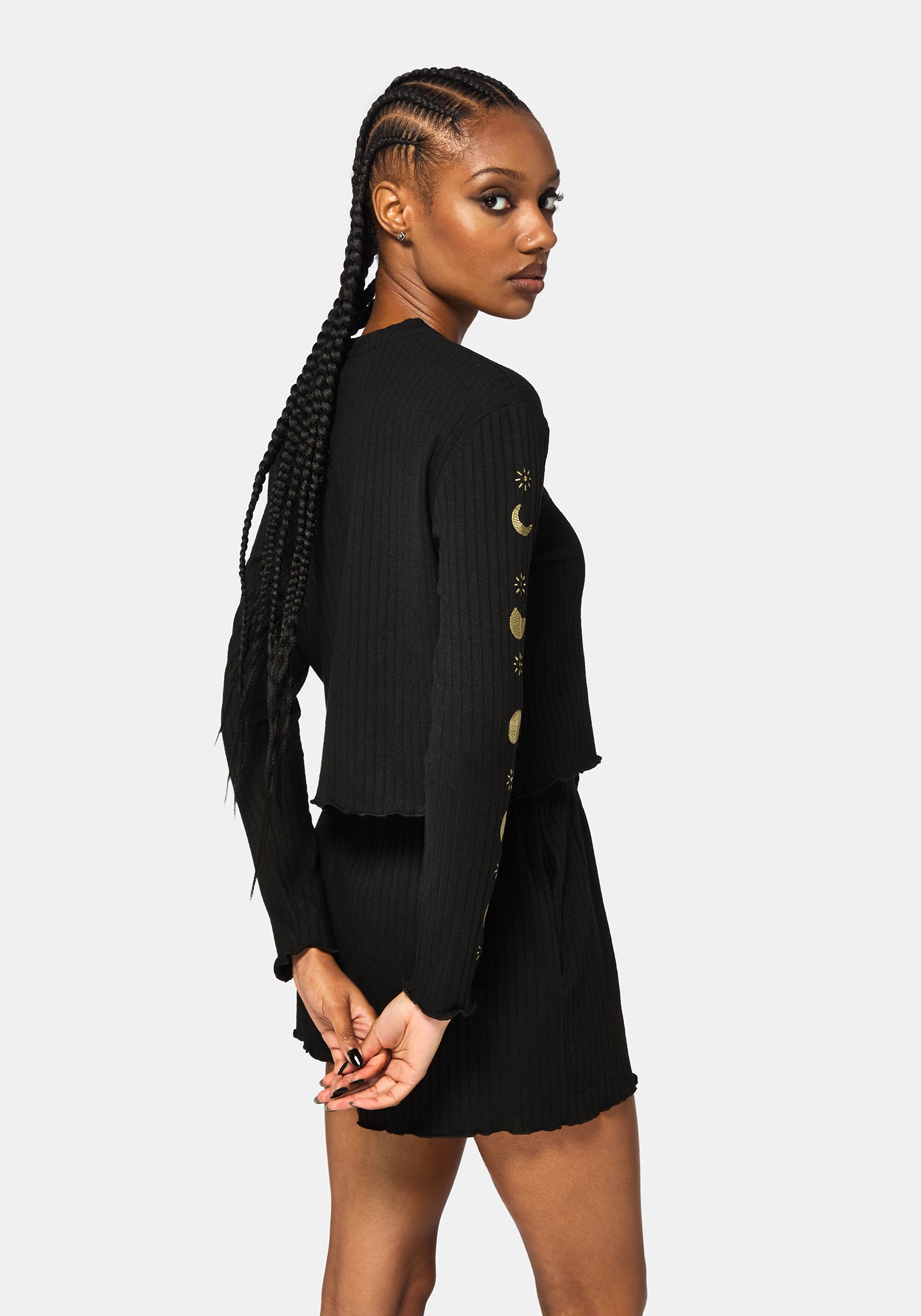 Griffinfly Embroidered Long Sleeved Pyjama Top – Disturbia
