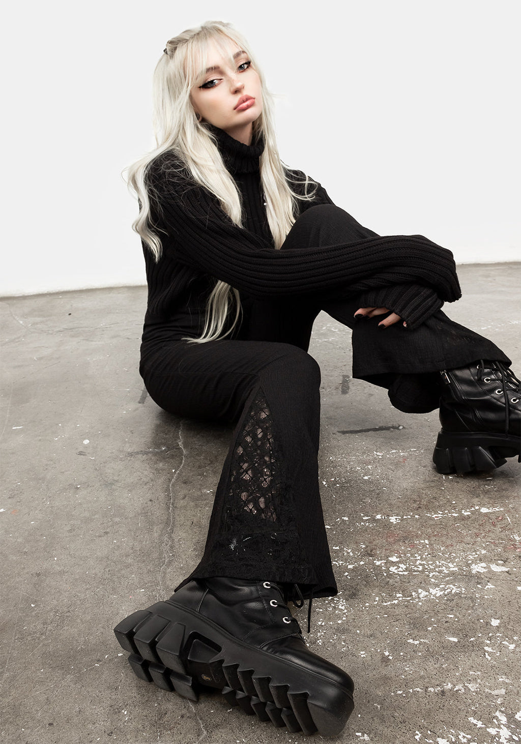 Libertina Lace Panel Flares | Disturbia - Shop Women's Gothic ...