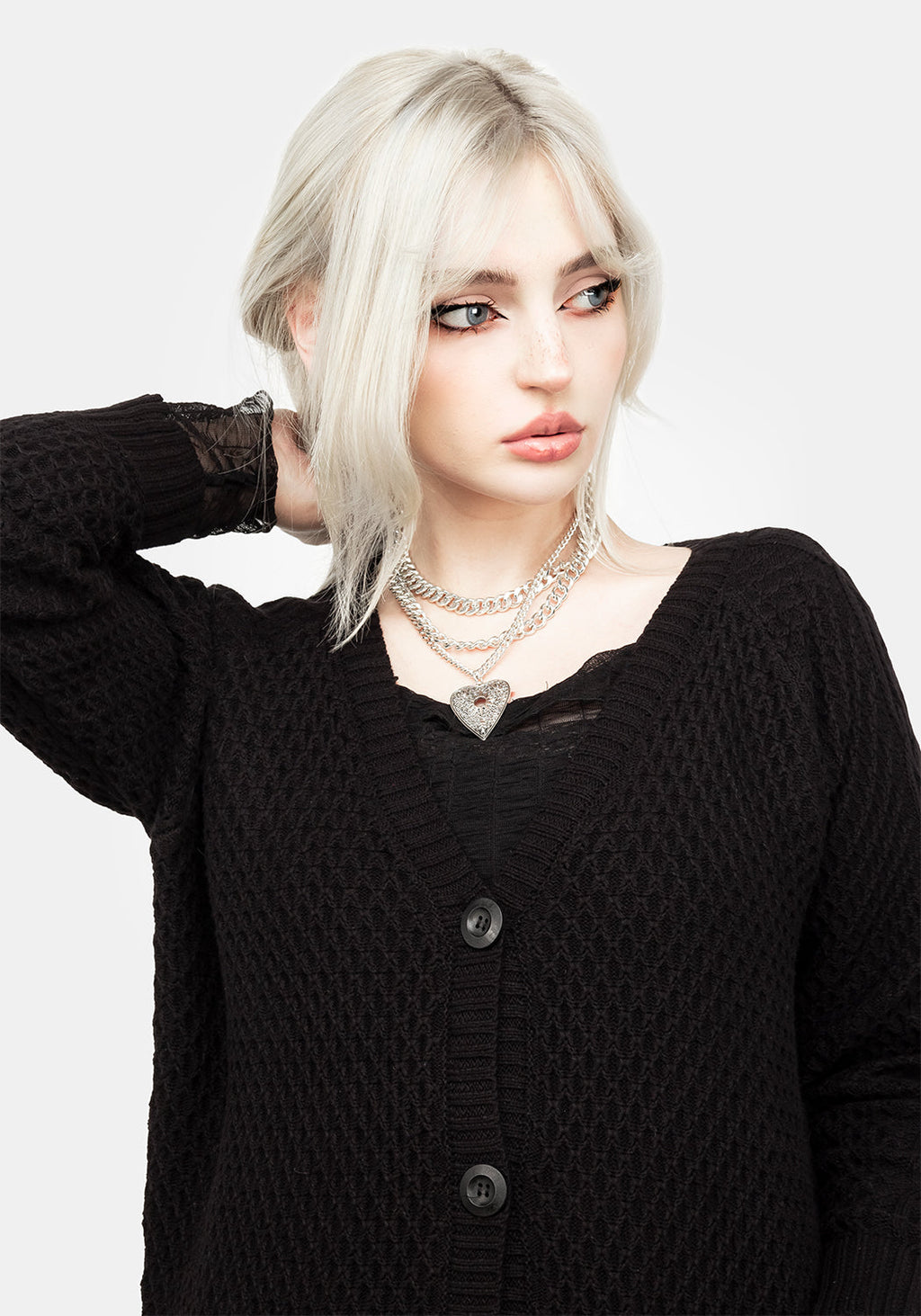 Blessing Oversized Cable Pentagram Cardigan | Disturbia - Shop Women's ...