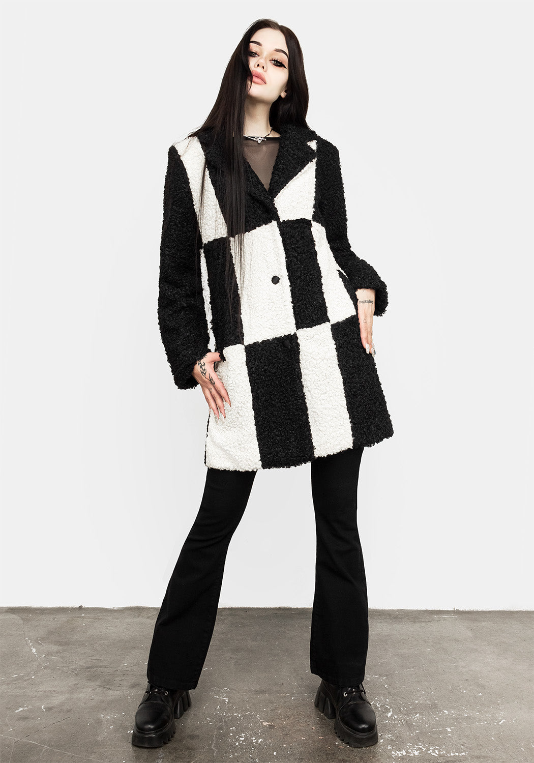 Dreamtime Checkerboard Teddy Coat | Disturbia - Shop Women's Gothic ...