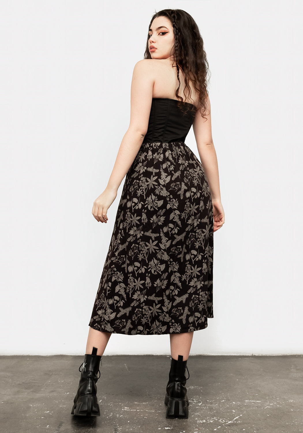 POISONOUS PLANT SPLIT MIDI SKIRT – Disturbia