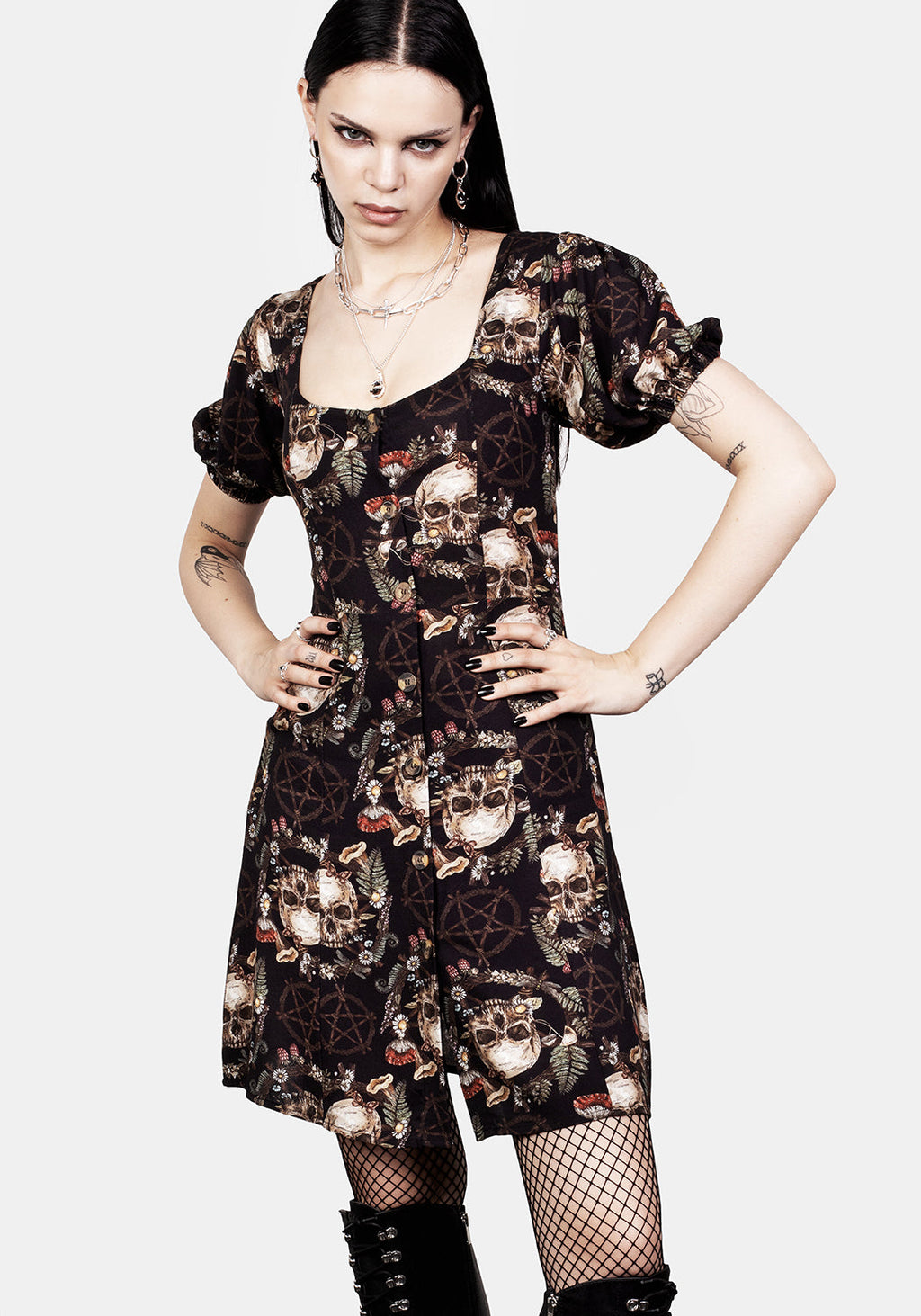 Goliath Puff Sleeve Mini Dress | Disturbia - Shop Women's Gothic ...