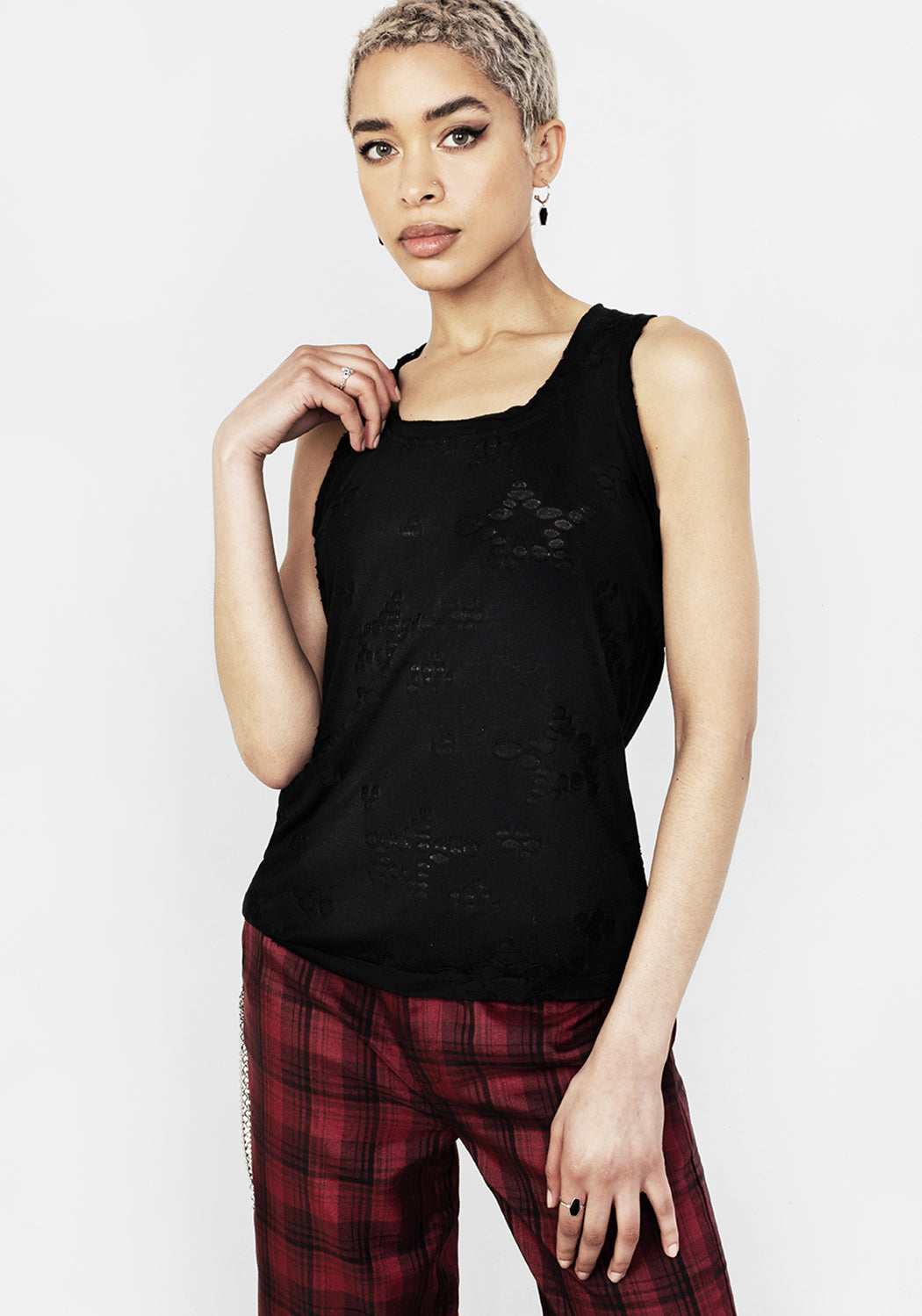 Thrashed Distressed Jersey Tank Top | Disturbia - Shop Women's Gothic ...