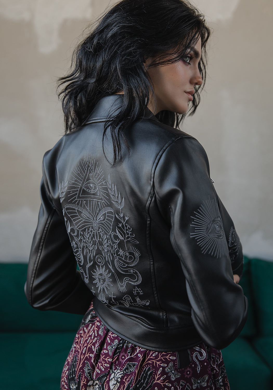 Elemental Embroidered Faux Leather Jacket | Disturbia - Shop Women's ...