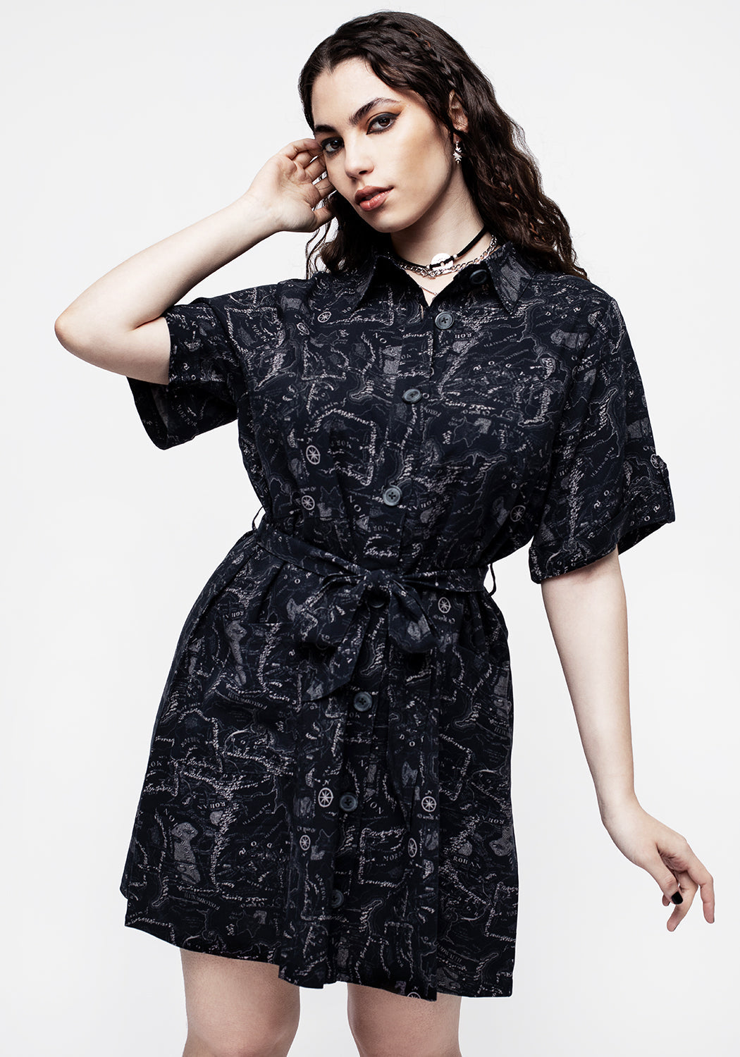 Realm Mini Short Sleeve Shirt Dress | Disturbia - Shop Women's Gothic ...