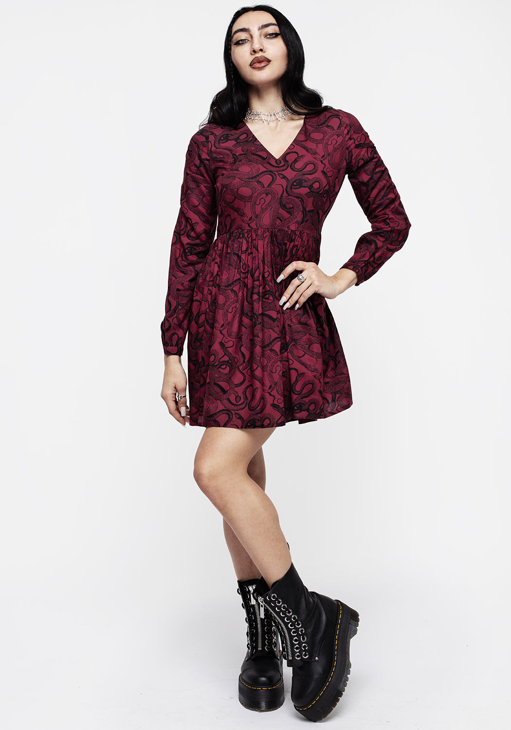 Ophidia Snakes Print Mini Dress - Red | Disturbia - Shop Women's Gothic ...