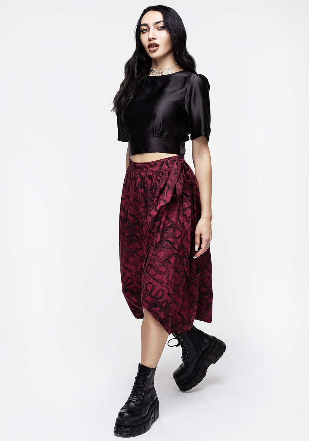 Ophidia Snakes Print Wrap Skirt - Red | Disturbia - Shop Women's Gothic ...