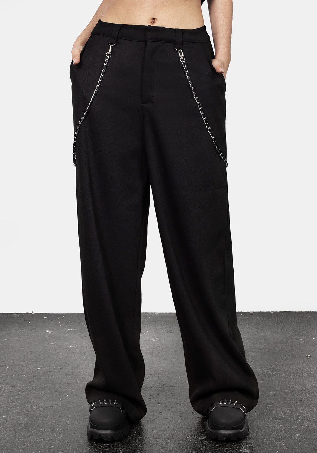 Descent Chain Wide Leg Trousers | Disturbia - Shop Women's Gothic ...