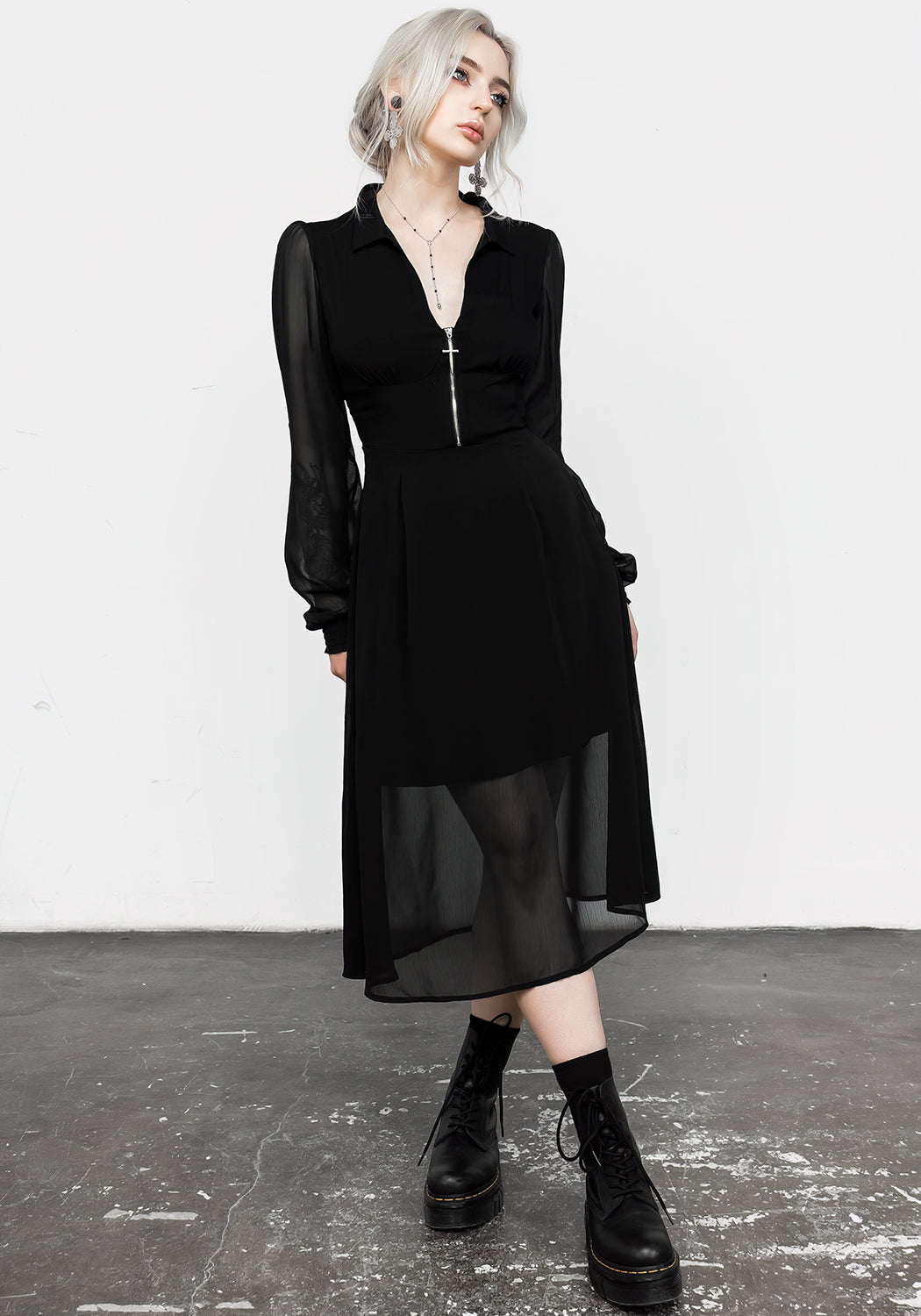 Nancy Sheer Midi Shirt Dress – Disturbia