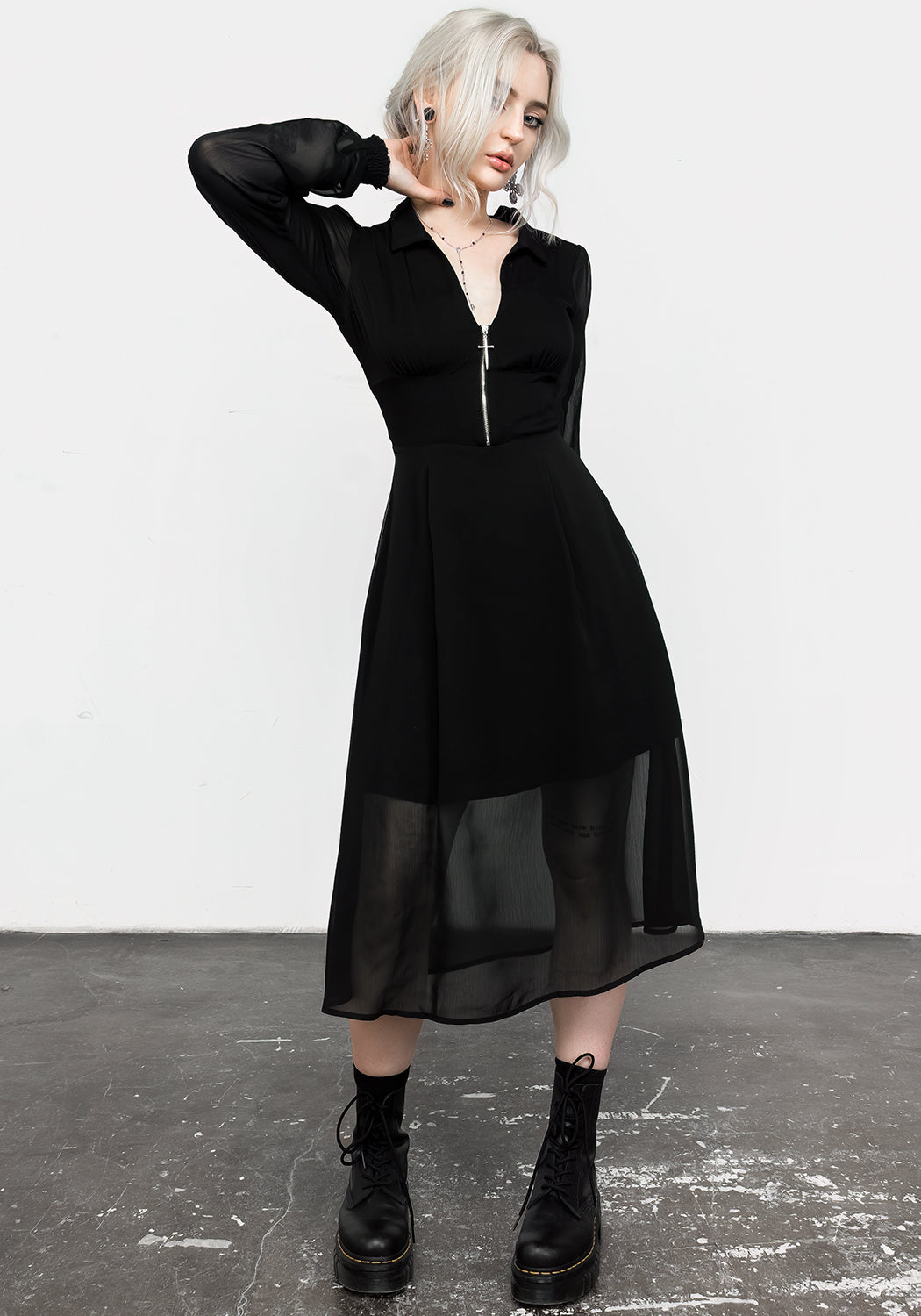 Nancy Sheer Midi Shirt Dress – Disturbia