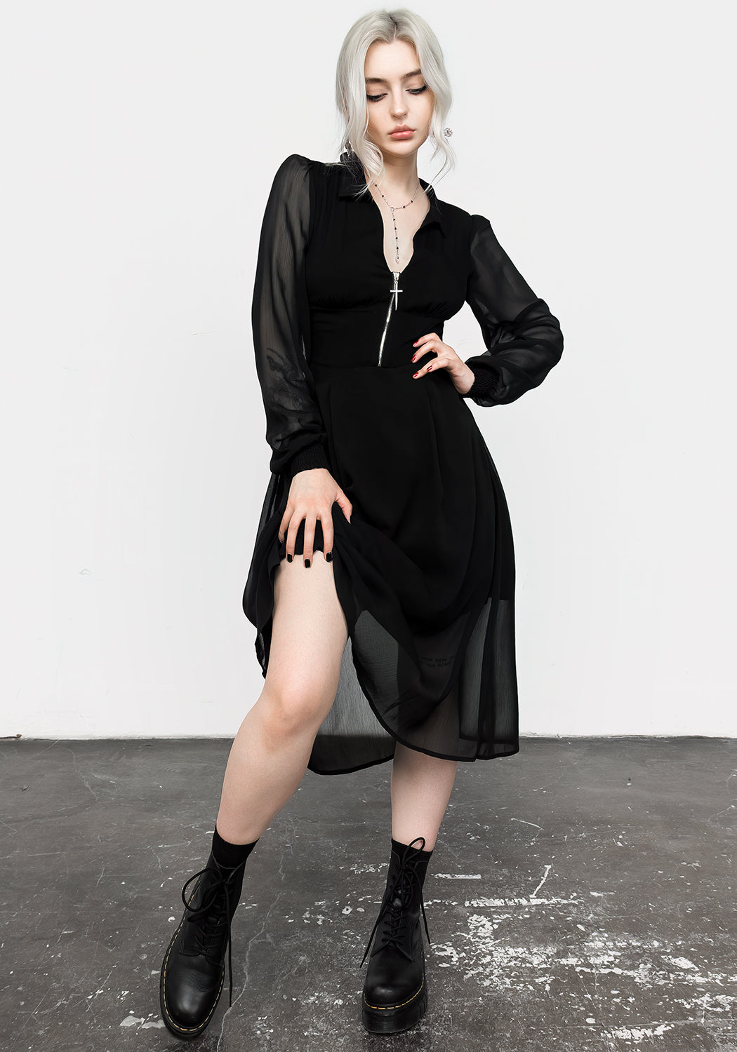Nancy Sheer Midi Shirt Dress – Disturbia