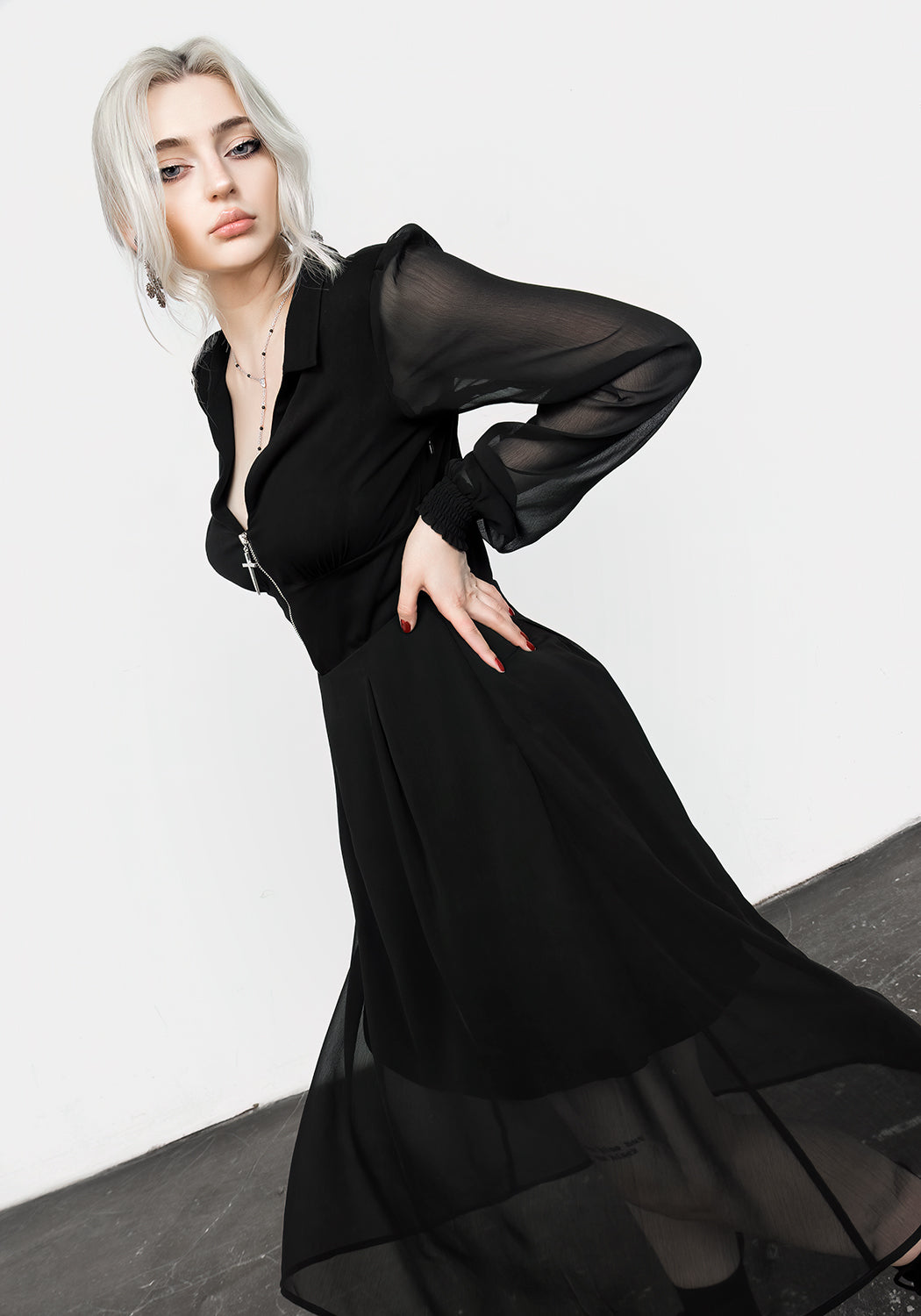 Nancy Sheer Midi Shirt Dress – Disturbia