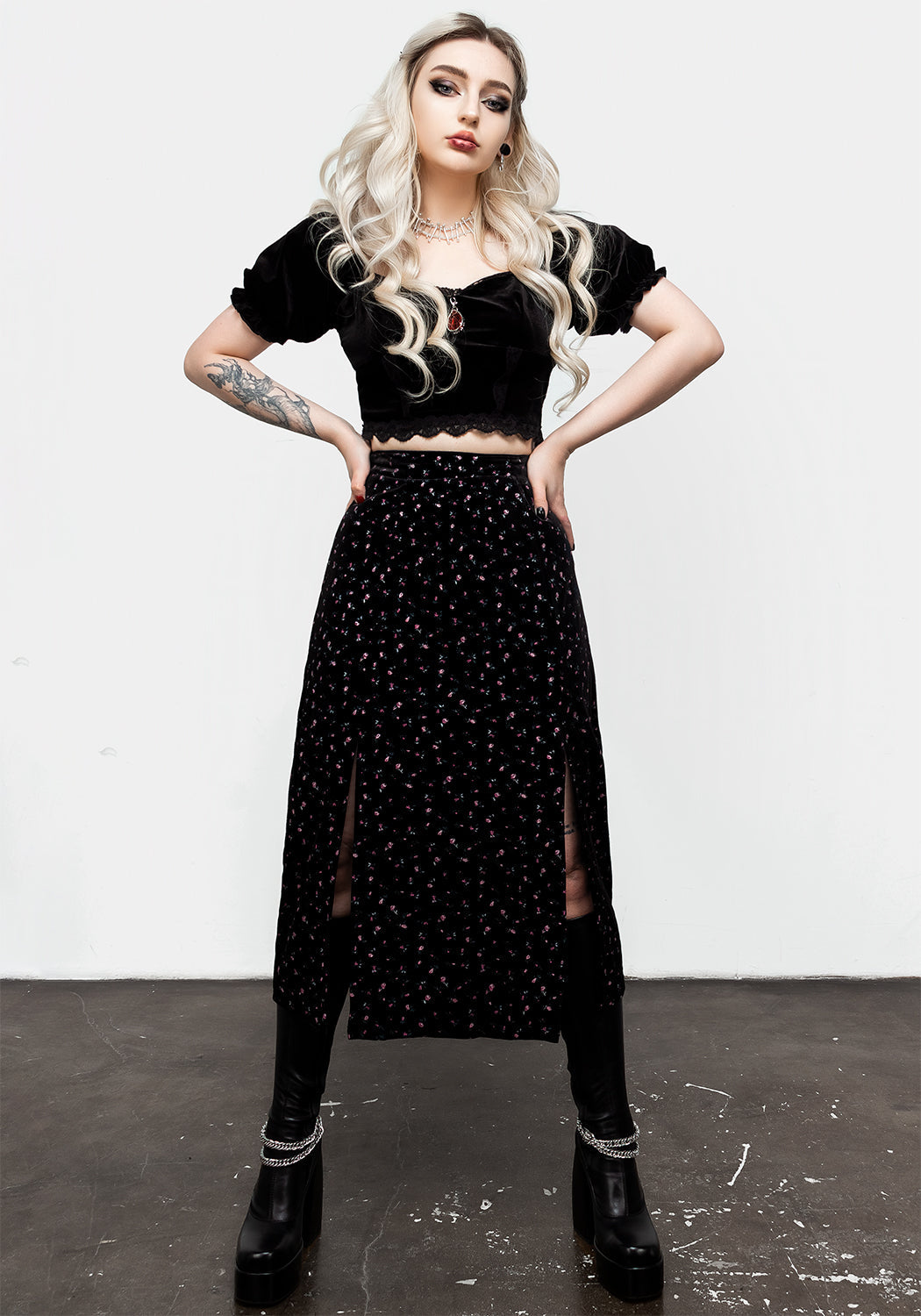 Woe Midi Split Skirt | Disturbia - Shop Women's Gothic, Alternative ...