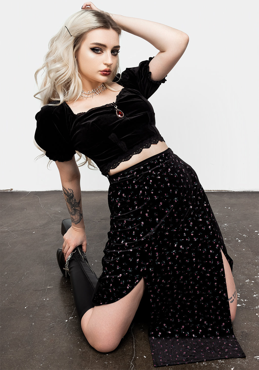 Woe Midi Split Skirt | Disturbia - Shop Women's Gothic, Alternative ...