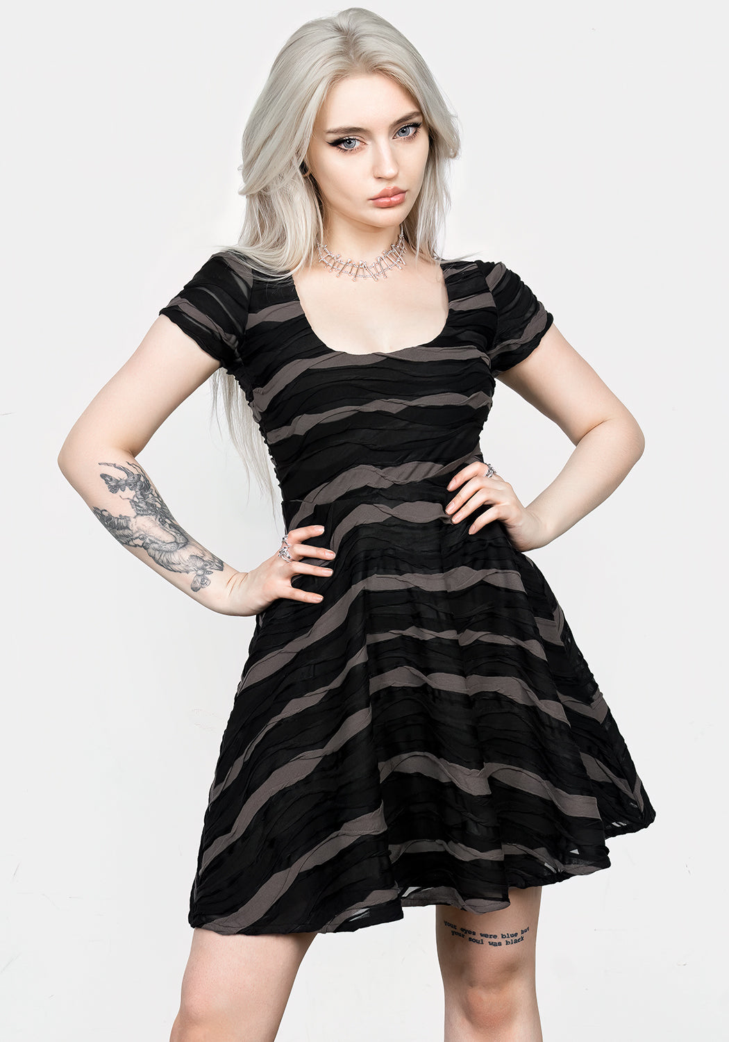 Distortion Short Sleeve Mini Skater Dress | Disturbia - Shop Women's ...